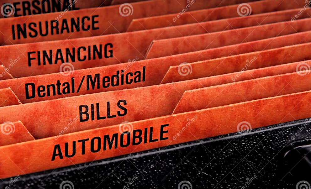 Filing folders for bills stock photo. Image of folder - 6105060