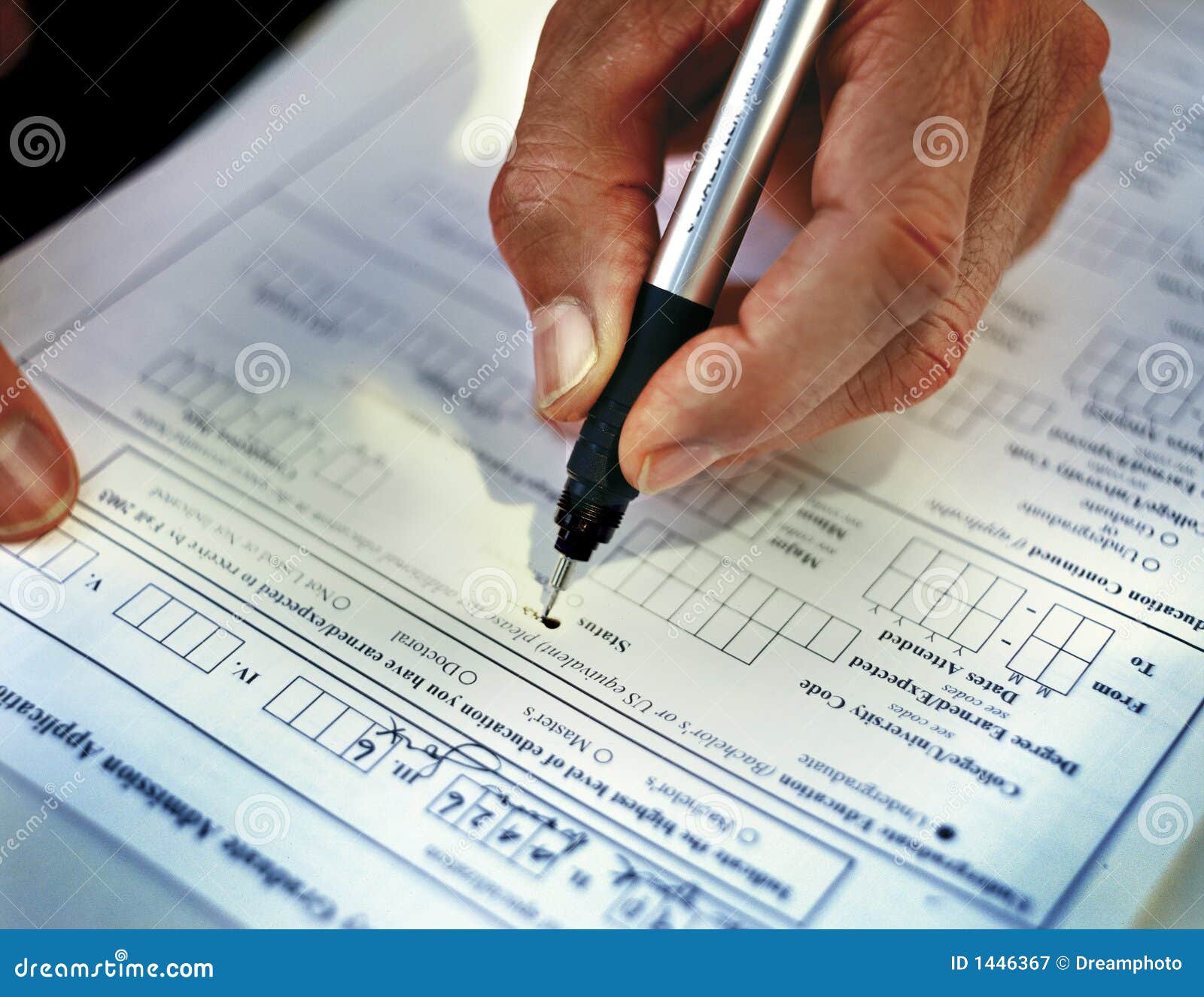 Filing form stock image. Image of form, hand, file, info - 1446367
