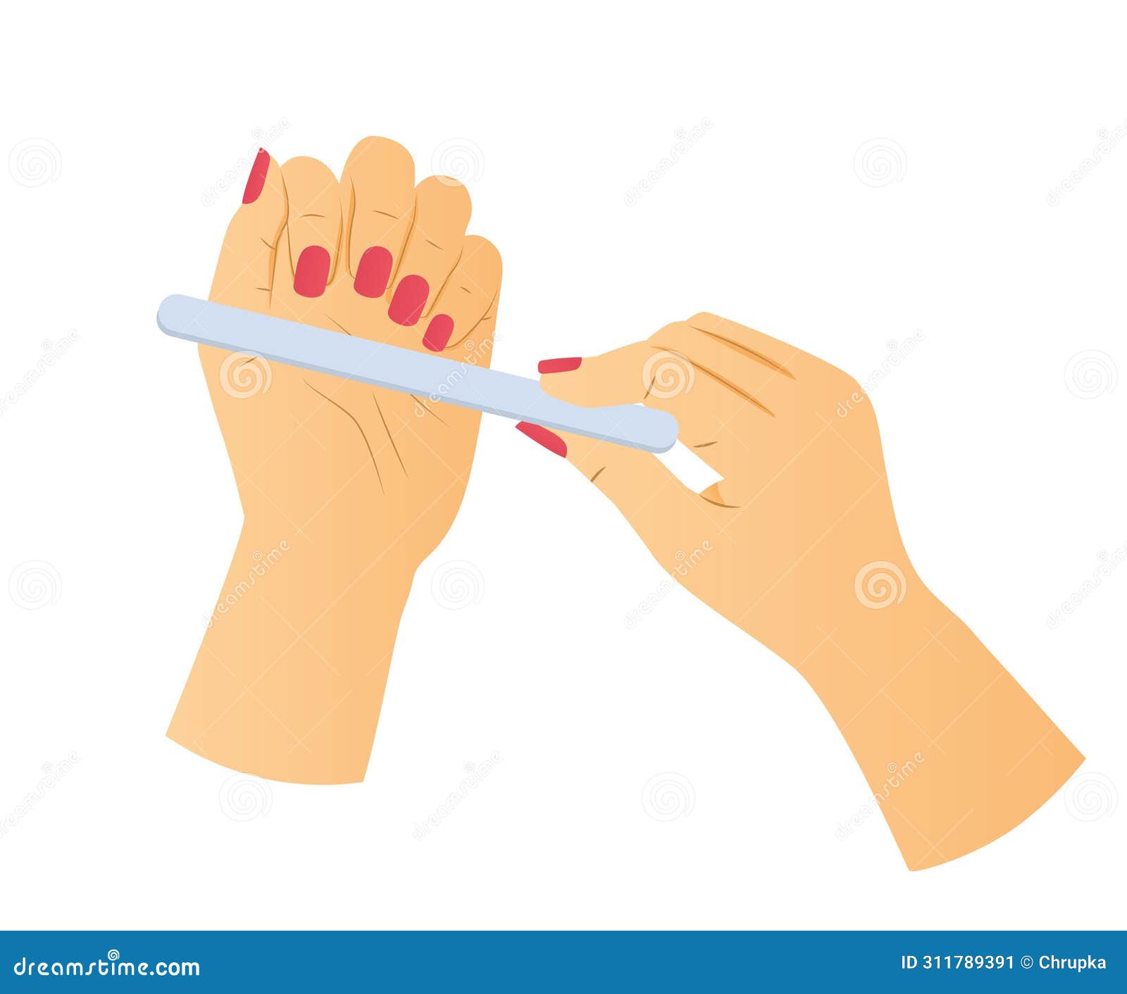 Filing Nails, Manicure Process Stock Vector - Illustration of beauty ...