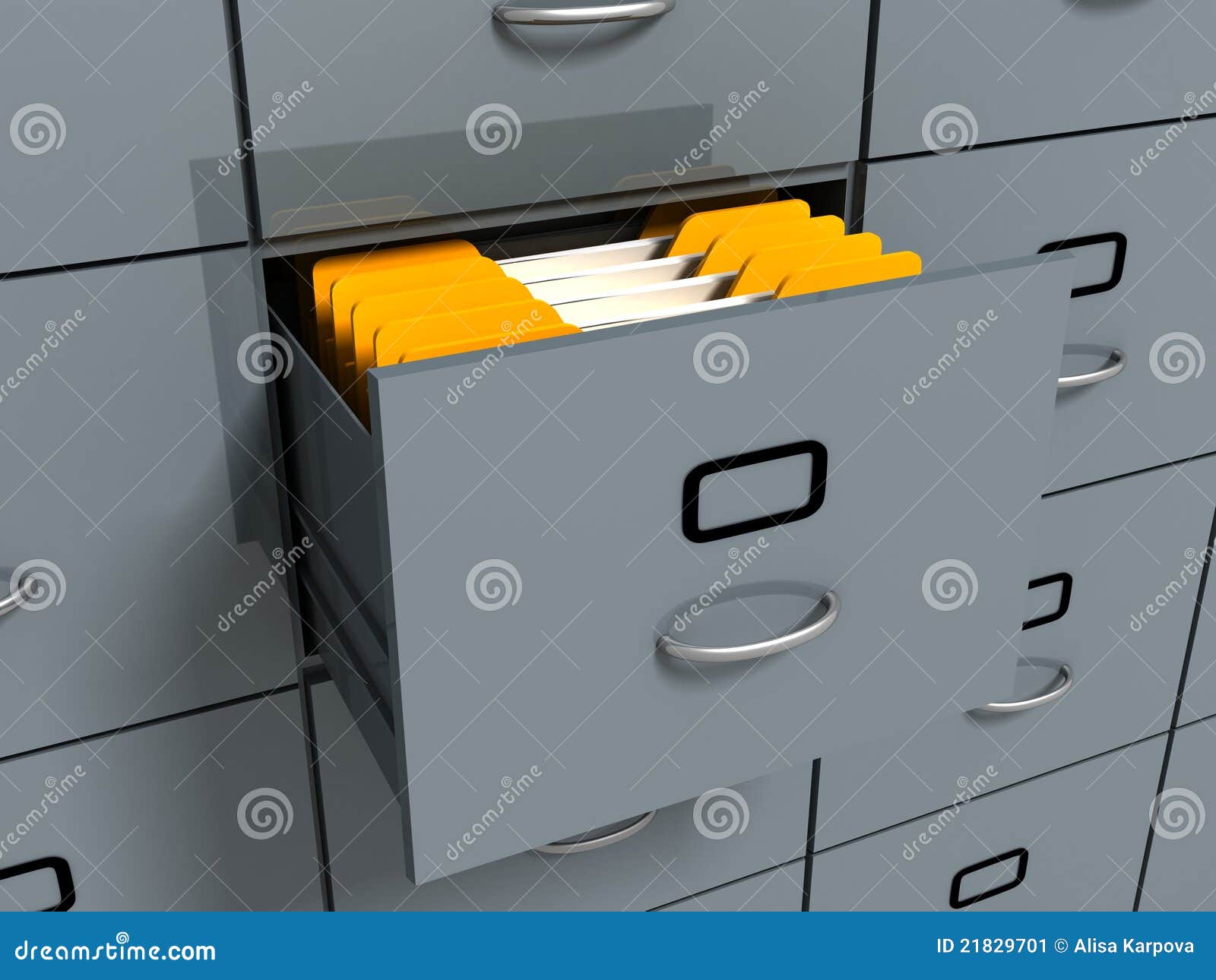 Office Cabinet Keeping Files Organized With Binders On Shelves Vector ...