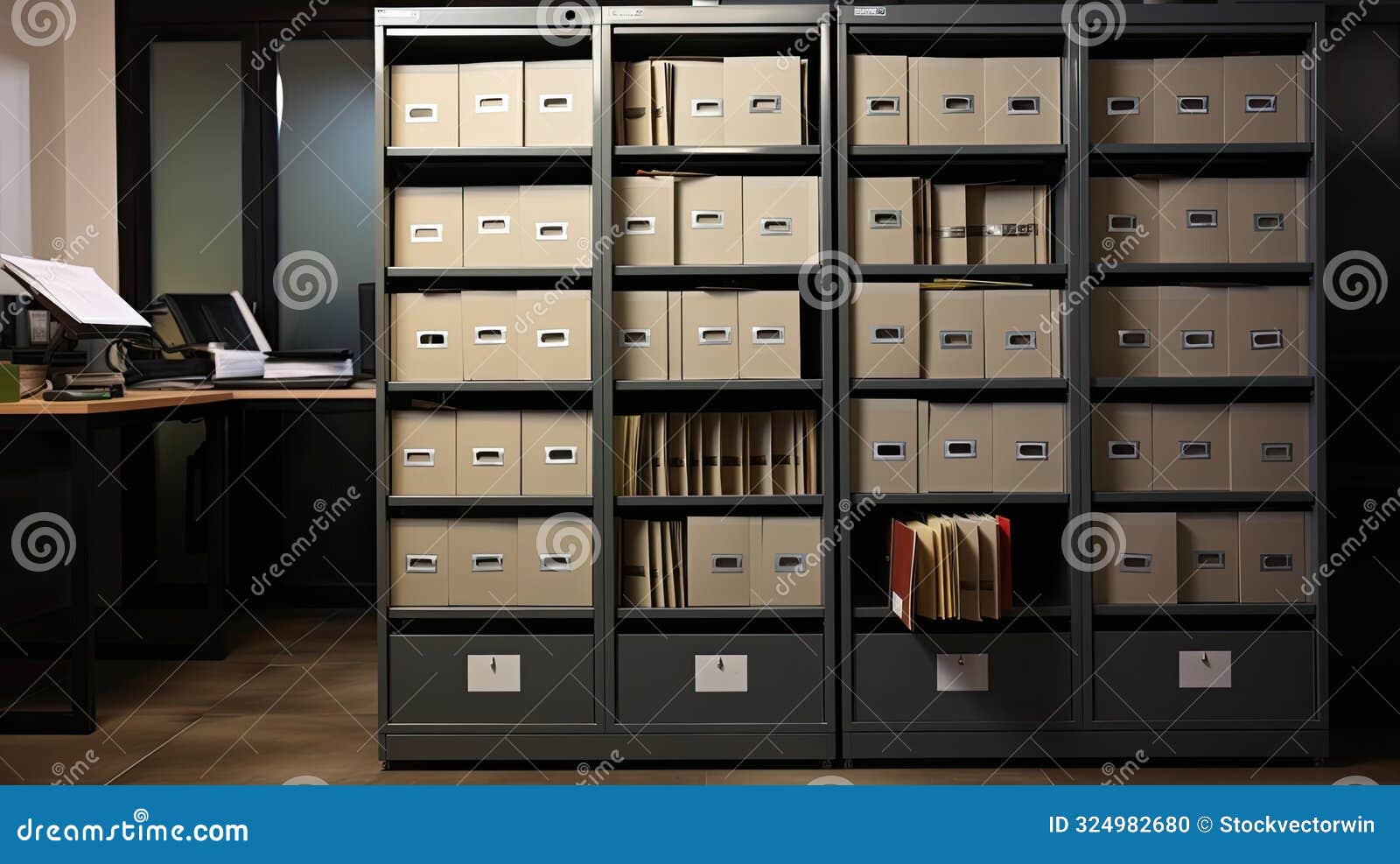 Filing Office Equipment Storage Stock Illustration - Illustration of ...