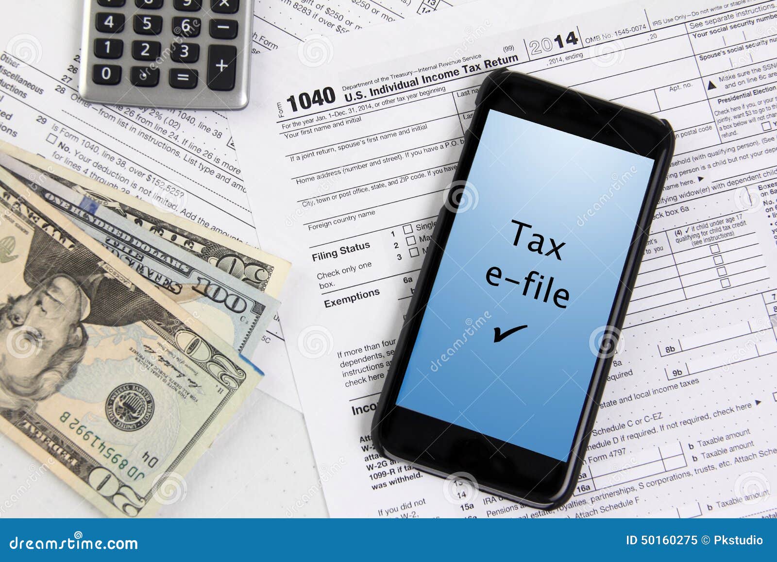 Filing Taxes Using a Mobile Phone Editorial Image - Image of online ...