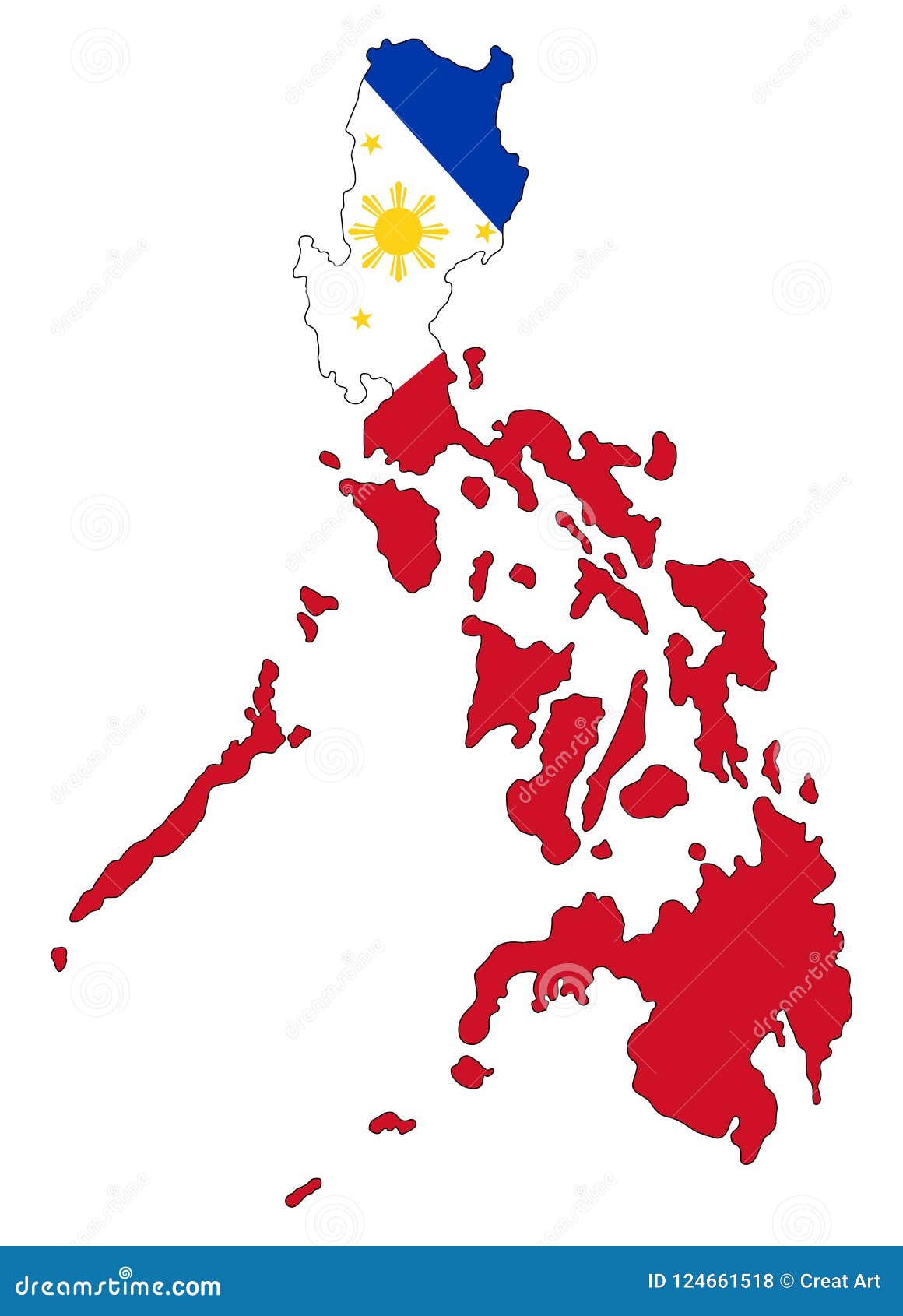 Filipinas Mapa Del Ejemplo Del Vector De Filipinas Ilustración del ...