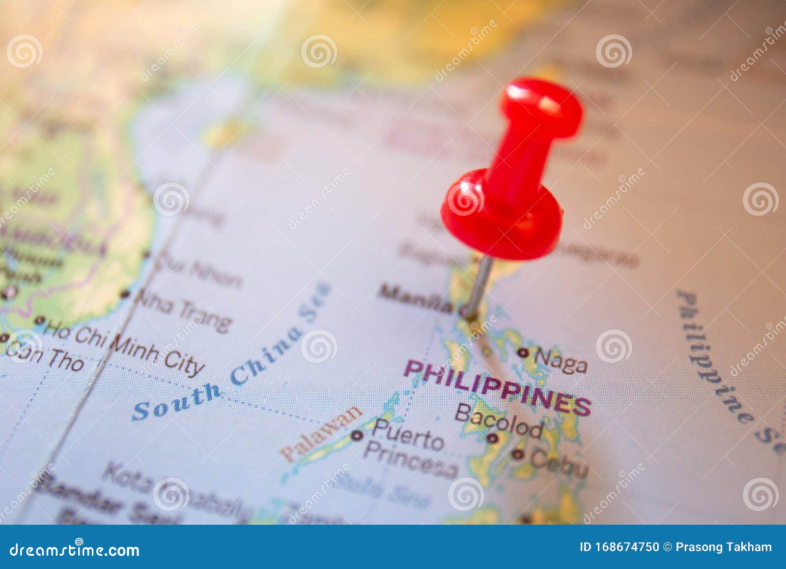 Filipinas no mapa mundial foto de stock. Imagem de destino - 168674750