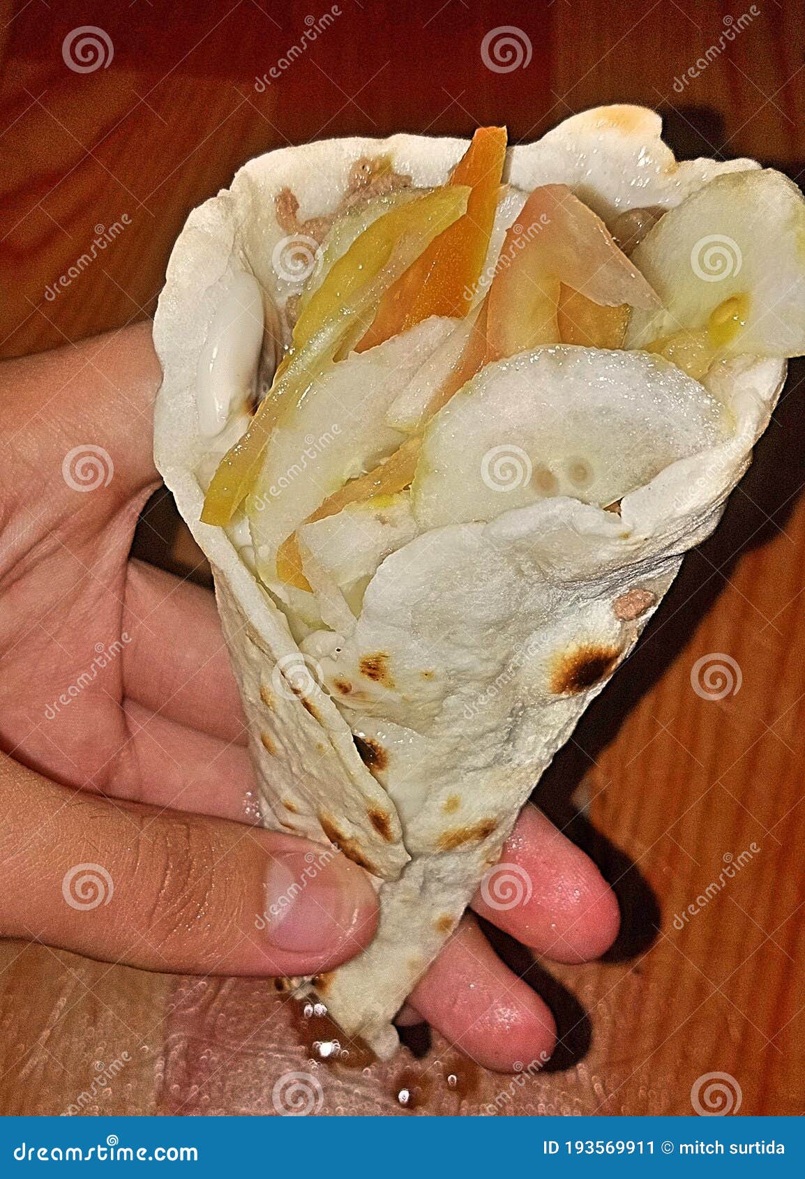 Filipino Beef shawarma stock image. Image of hand, meal - 193569911