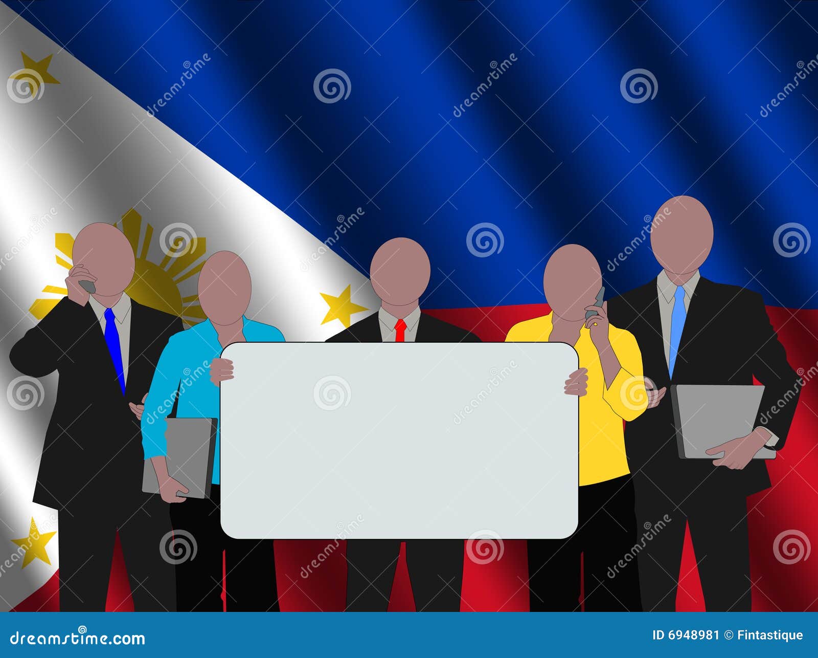 Filipino Business Team With Flag Royalty-Free Illustration ...