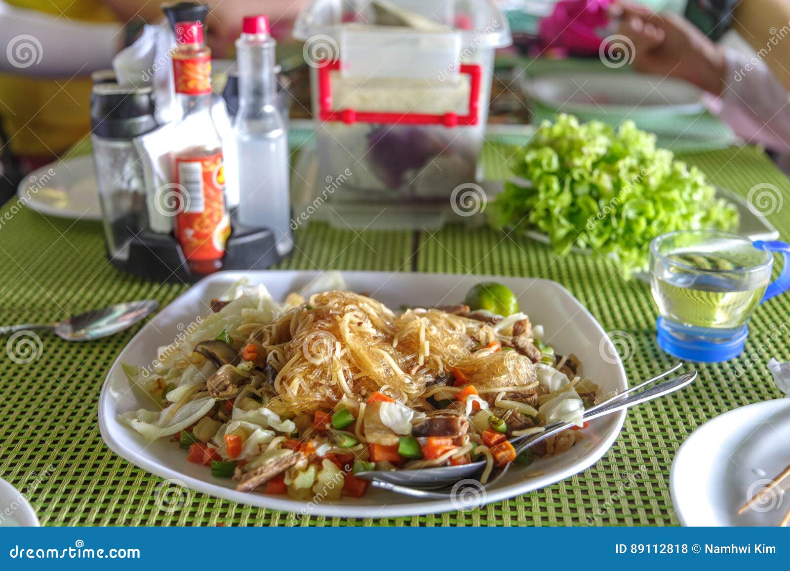 Filipino Cuisine Noodle Pancit Stock Photo - Image of party ...