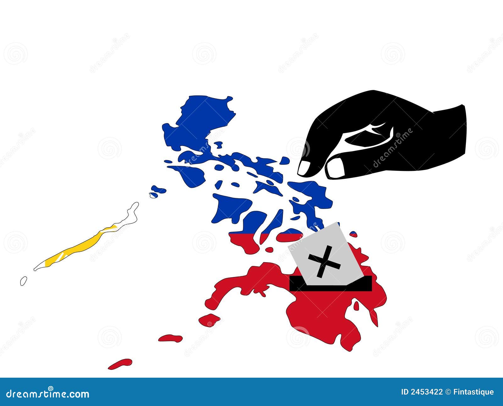 Philippines Election Concept With Map And Voters Hand On Ballot Box ...