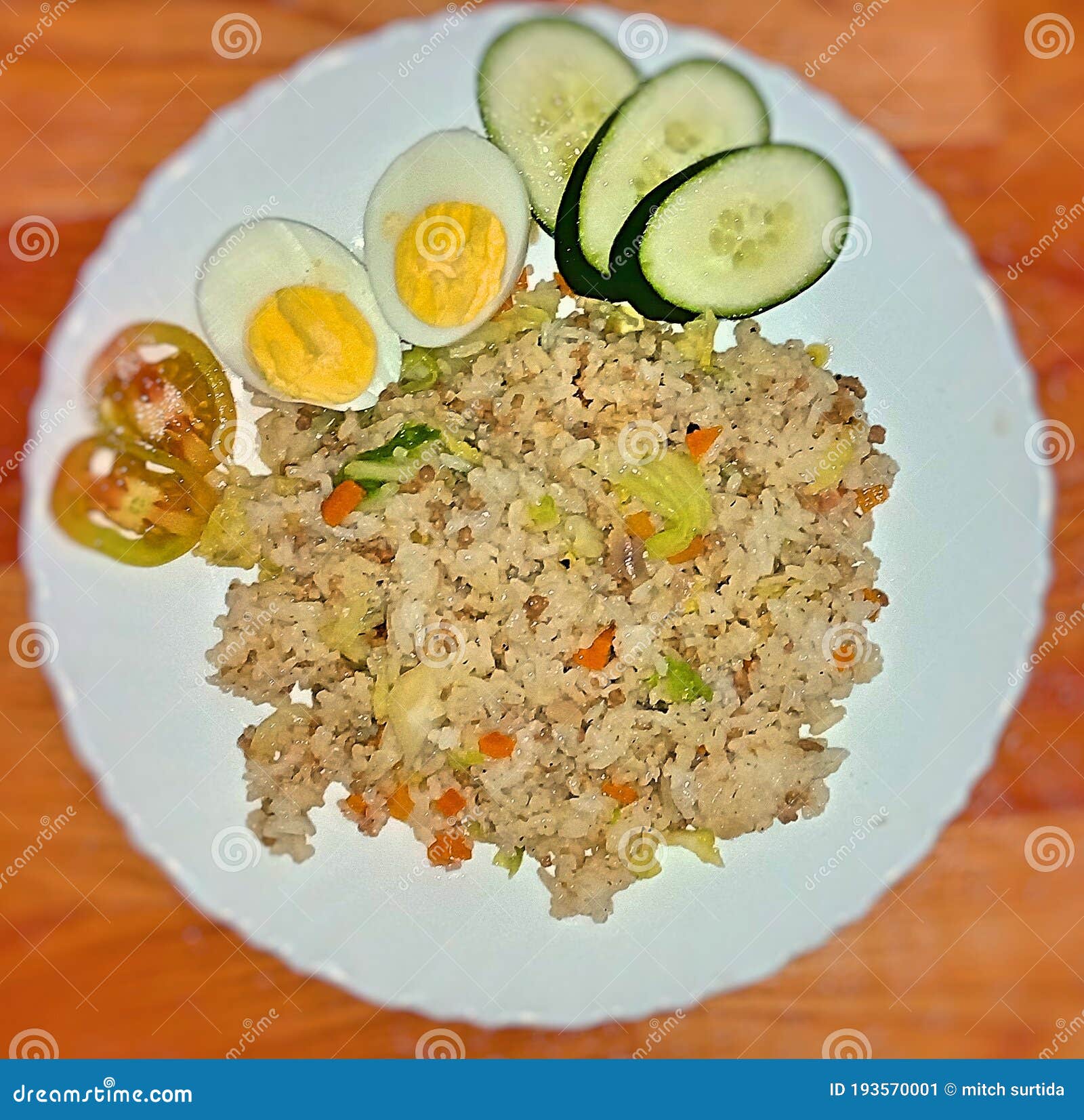 Filipino Fried rice stock image. Image of cucumber, rice - 193570001