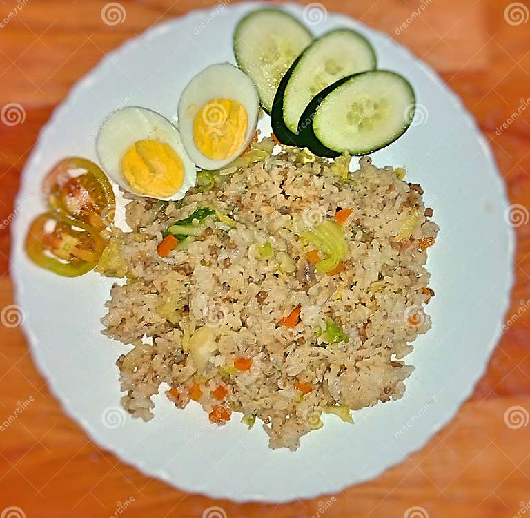 Filipino Fried rice stock image. Image of cucumber, rice - 193570001