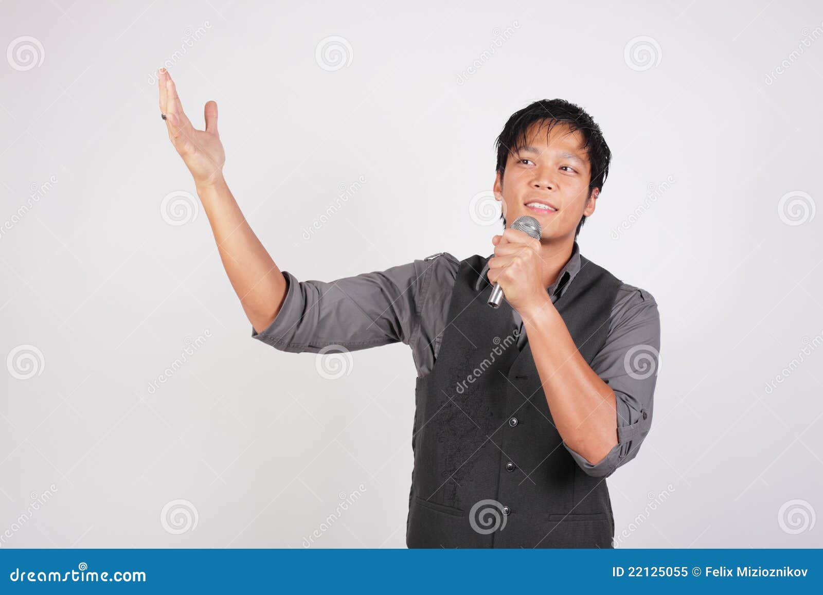 Filipino Man Singing and Smiling Stock Image - Image of trendy, karaoke ...