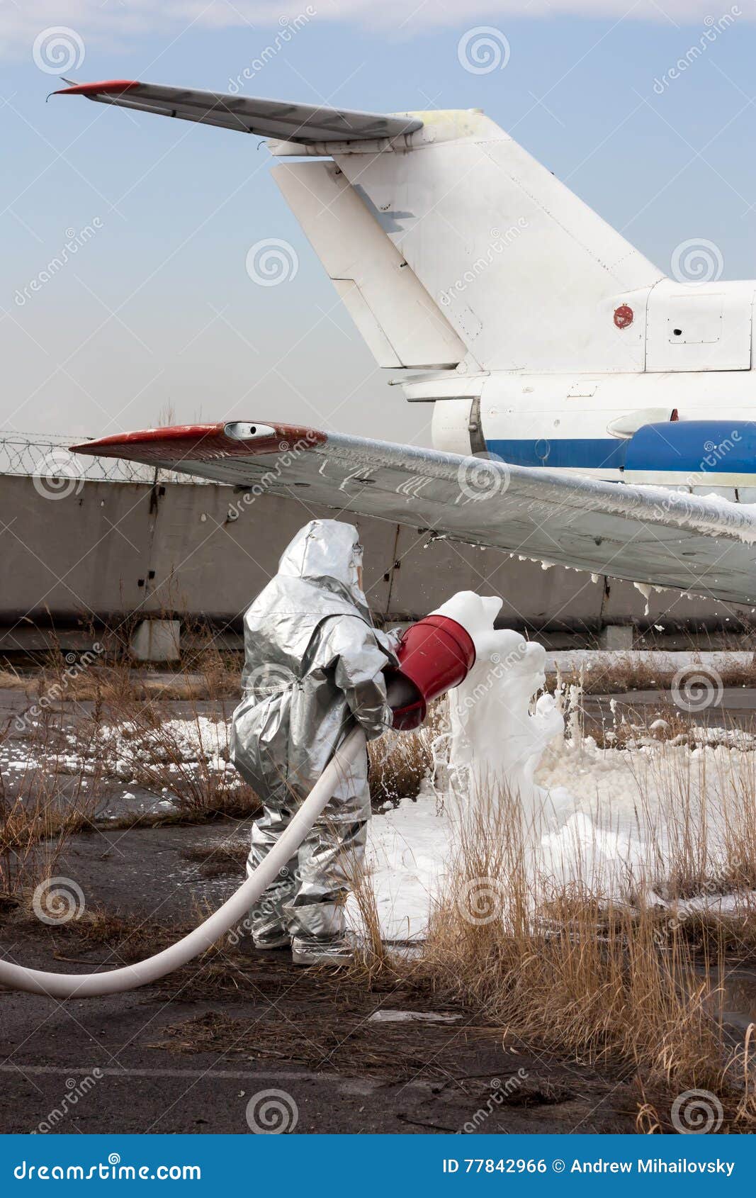 Emergency Landing Of The Airplane On Water With Splashes. Concept Of ...