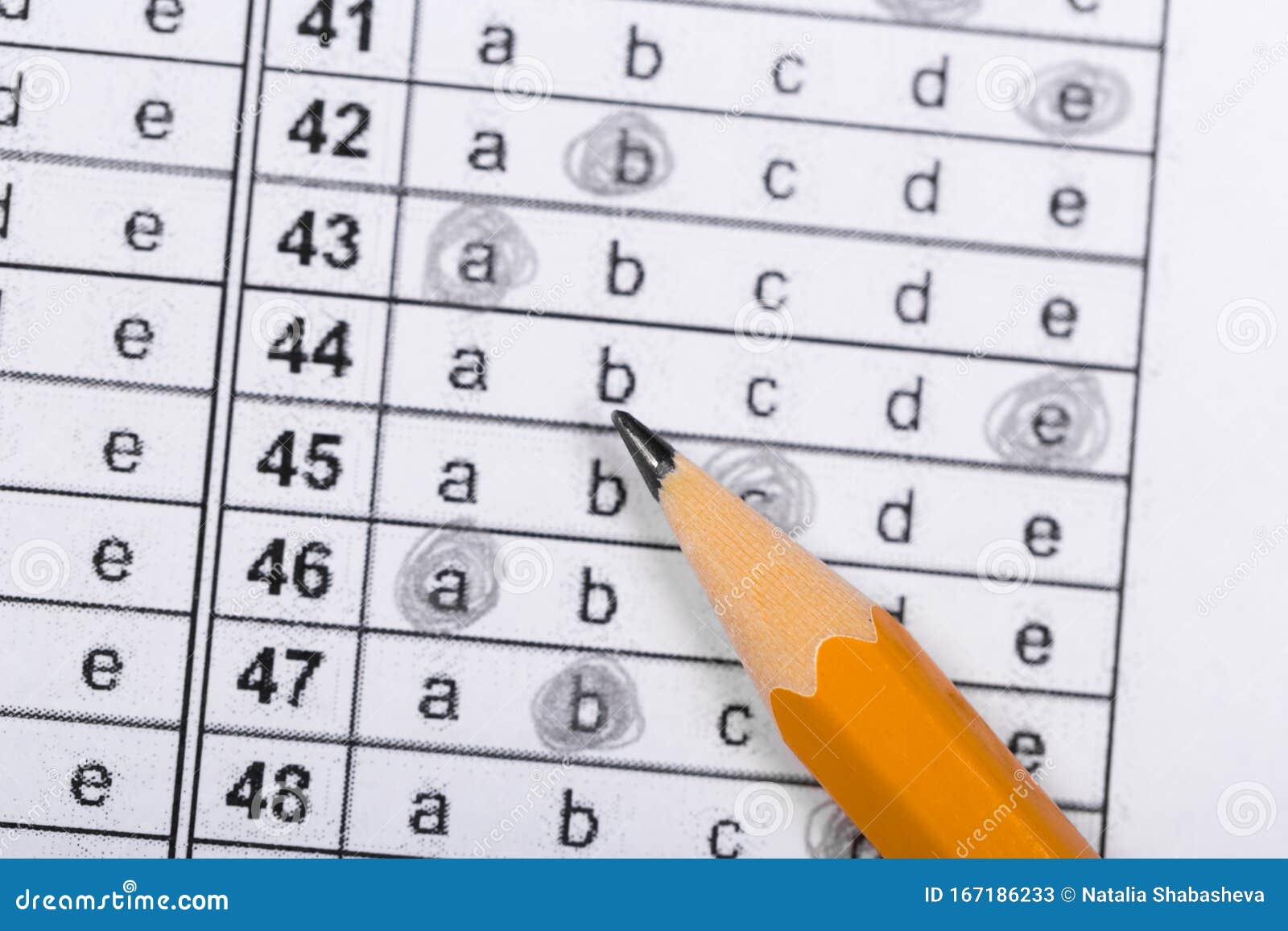 A Pencil Sitting on a Test Bubble Sheet Stock Image - Image of ...