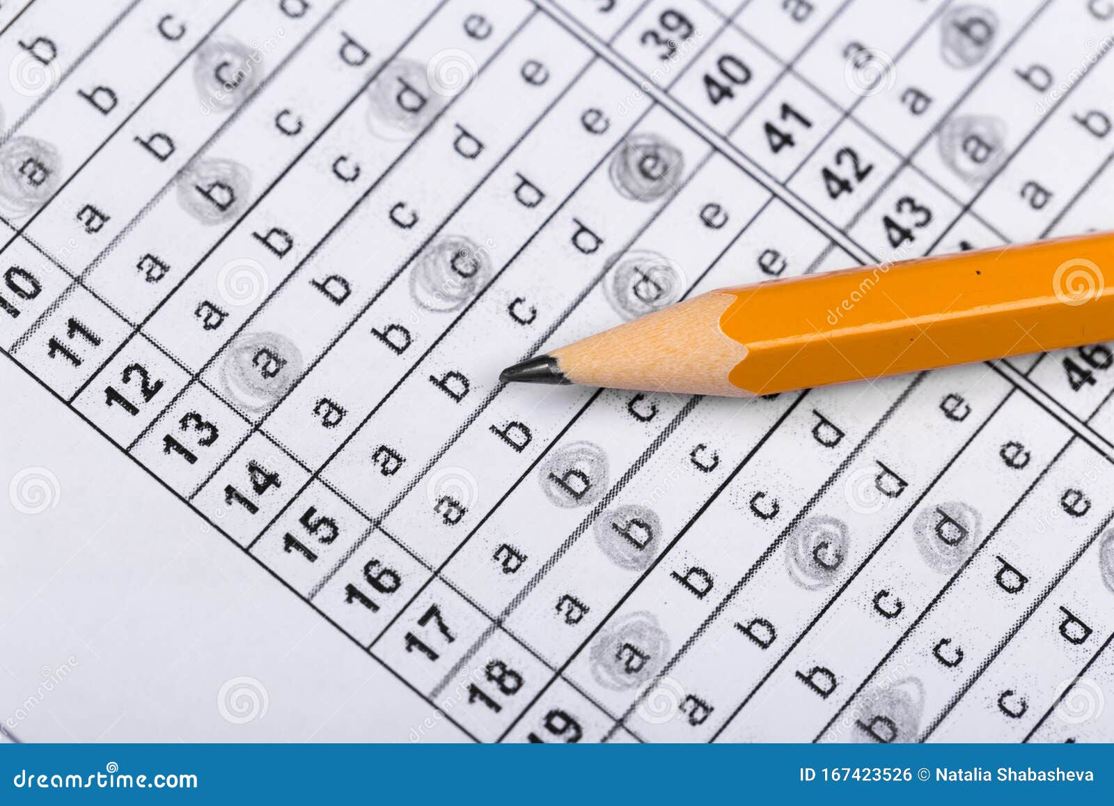 Fill in the Answer Sheet in the Exam with a Pencil Stock Photo - Image ...