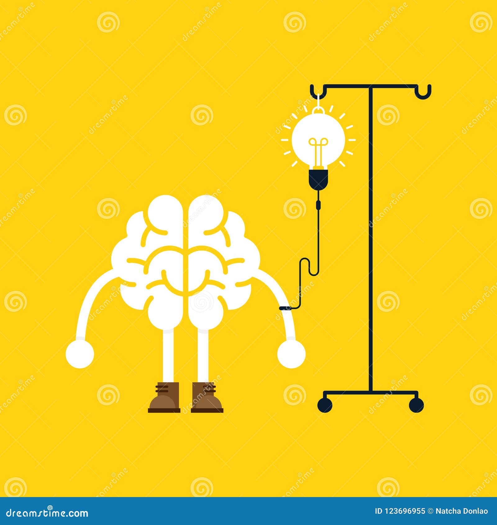 Fill a Brain with Creative Idea Concept Stock Illustration ...