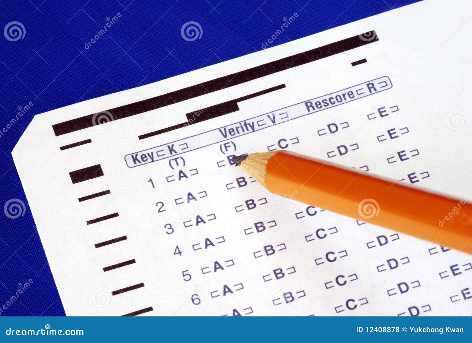 Fill the Computer Grade Sheet Stock Photo - Image of mark, decide: 12408878