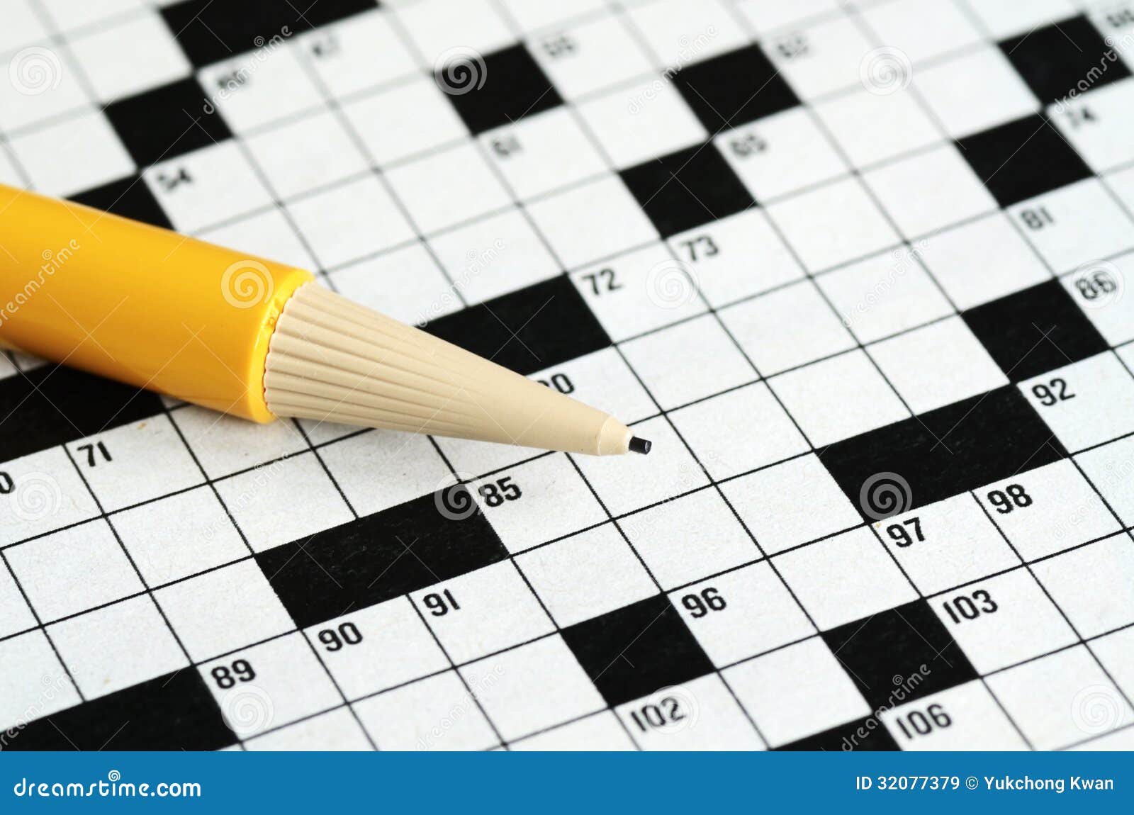 Fill the cross word puzzle stock image. Image of clues - 32077379