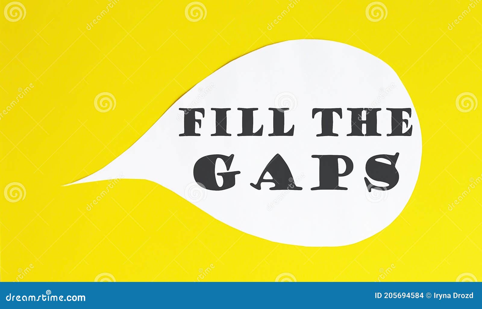 Fill the Gaps Speech Bubble Isolated on Yellow Background Stock Photo ...