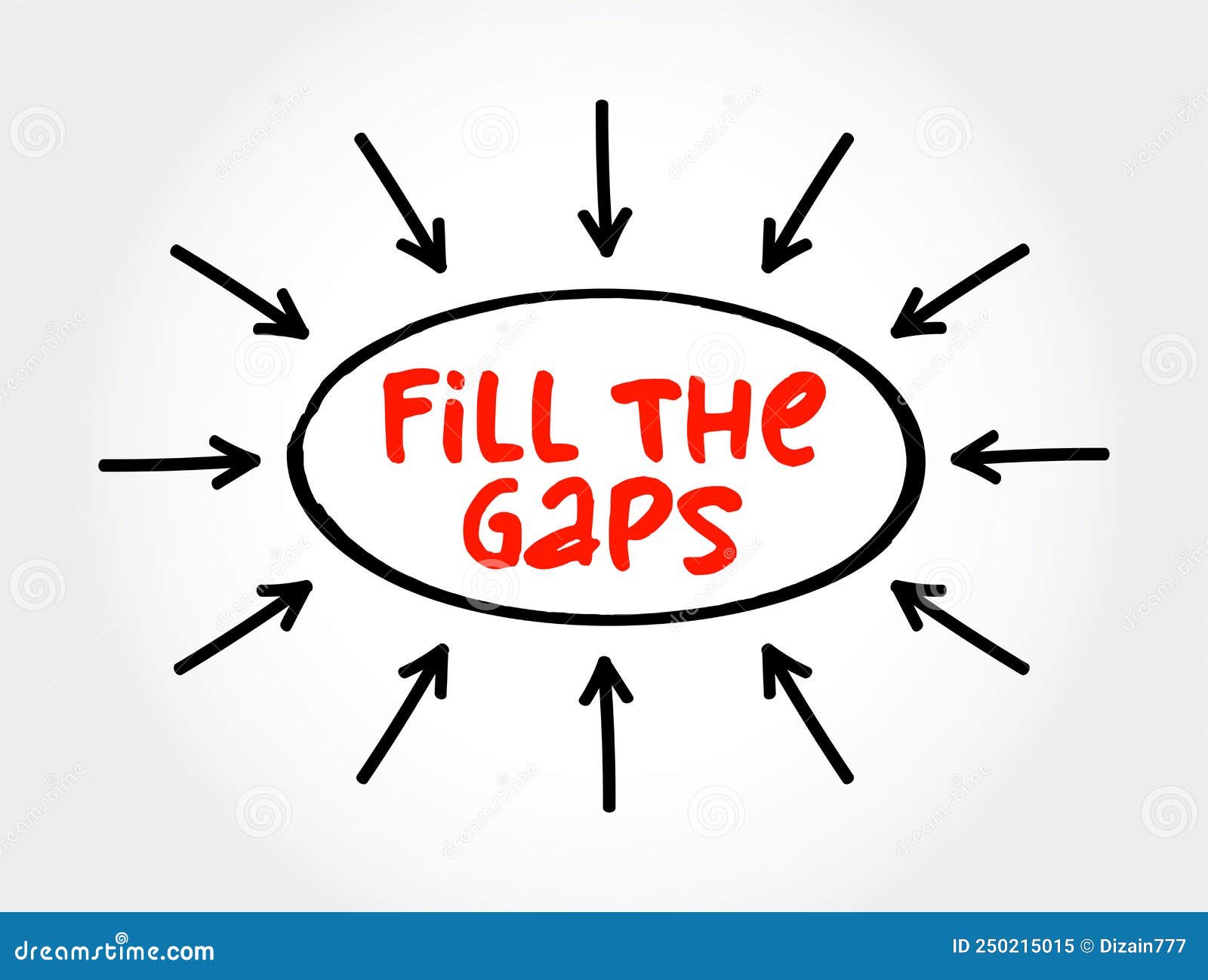 Fill The Gaps Text With Arrows, Concept For Presentations And Reports ...