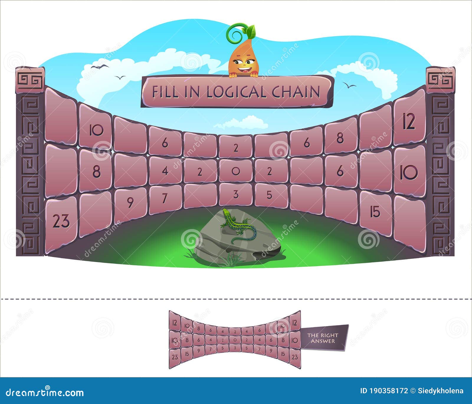 Fill in Logical Chain Brainteaser Stock Illustration - Illustration of ...