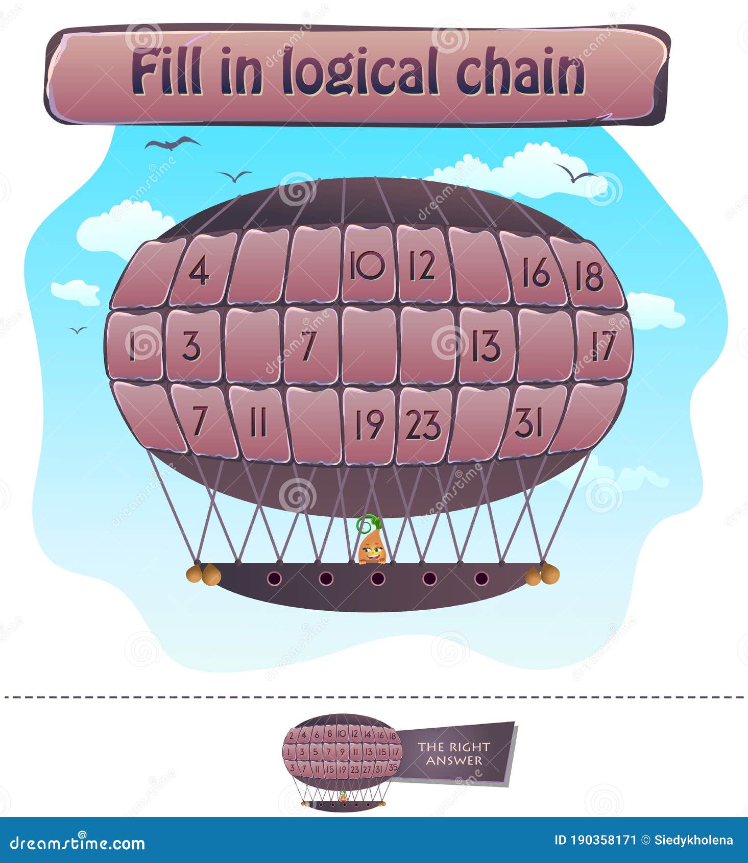 Fill in Logical Chain Puzzle Stock Illustration - Illustration of maze ...