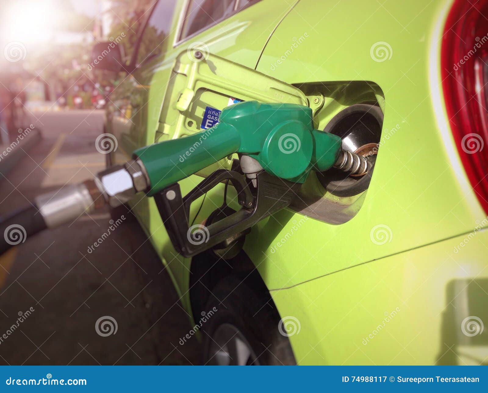 Fill the Machine with Fuel or Car Refueling at Petrol Station Stock ...