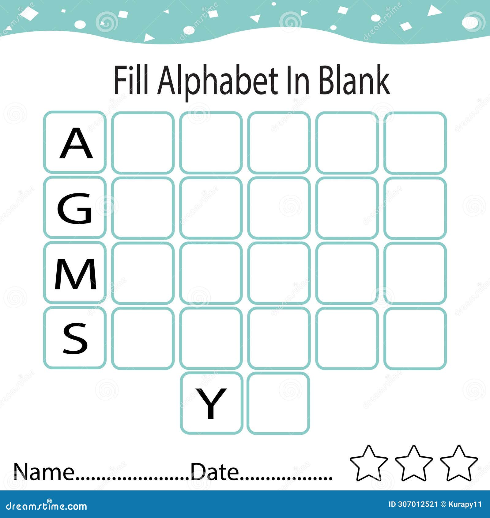 Fill Missing Alphabet Worksheet Page for Children, Online Education ...