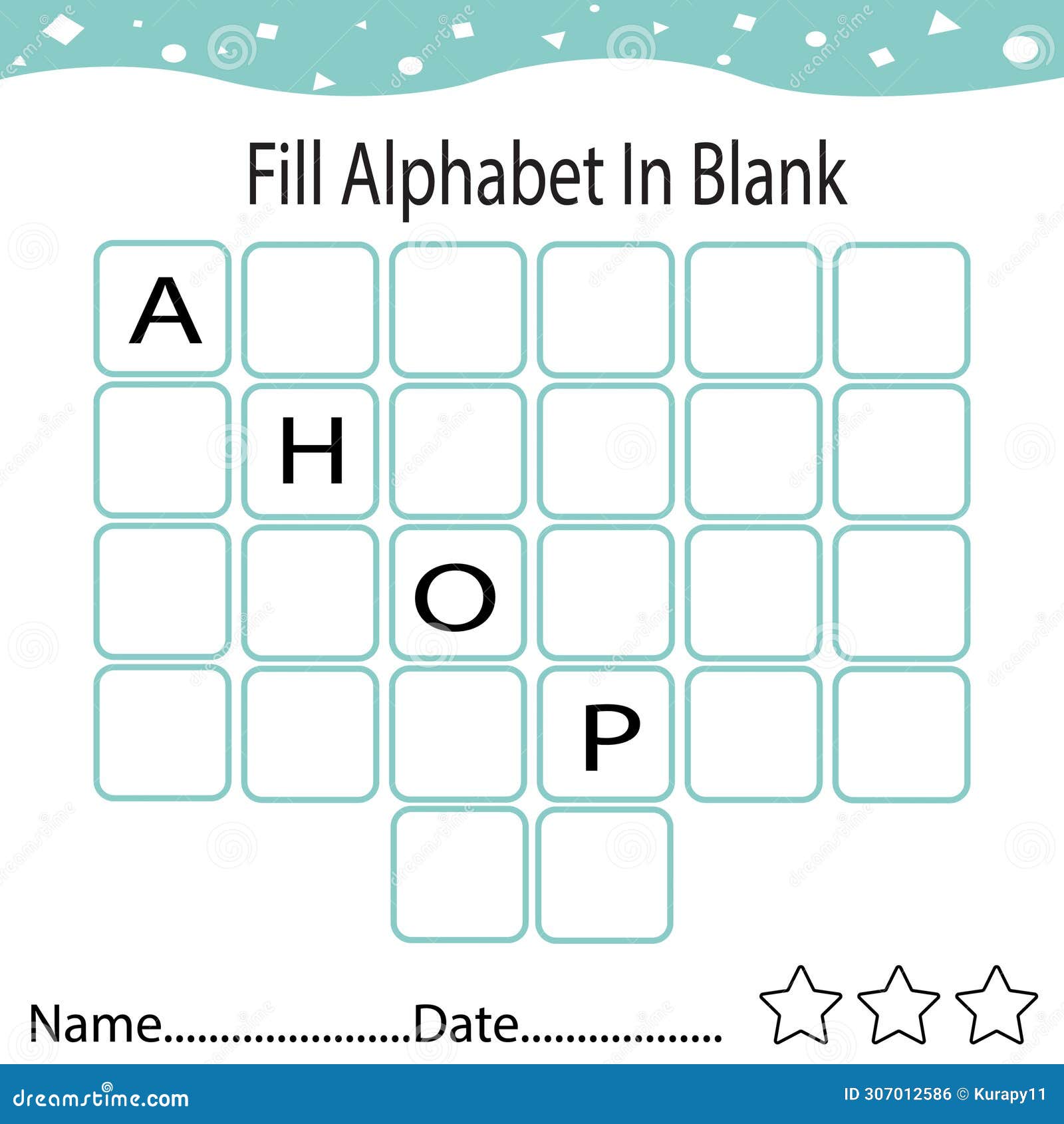Fill Missing Alphabet Worksheet Page for Children, Online Education ...
