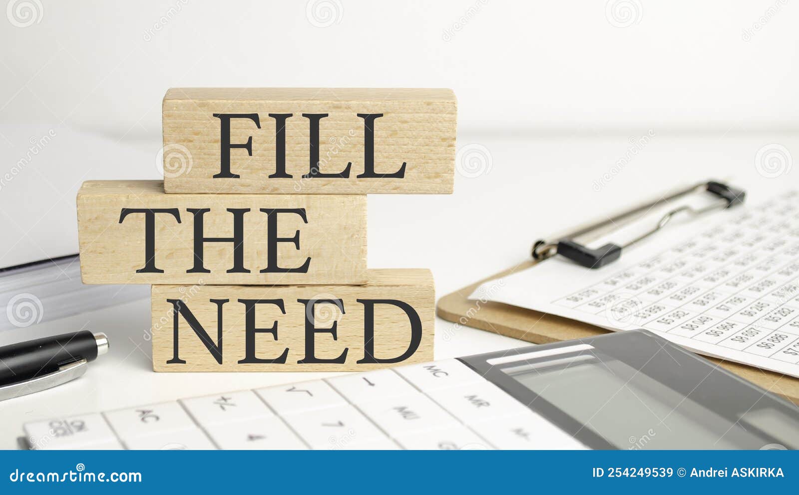 Fill the Need Symbol. Concept Words Fill the Need on Wooden Blocks ...