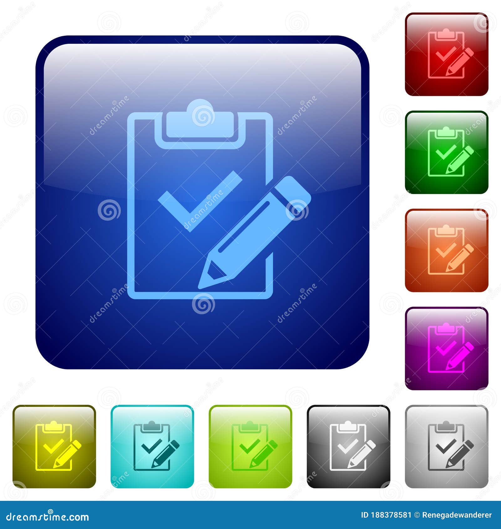 Fill Out Checklist Color Square Buttons Stock Vector - Illustration of ...