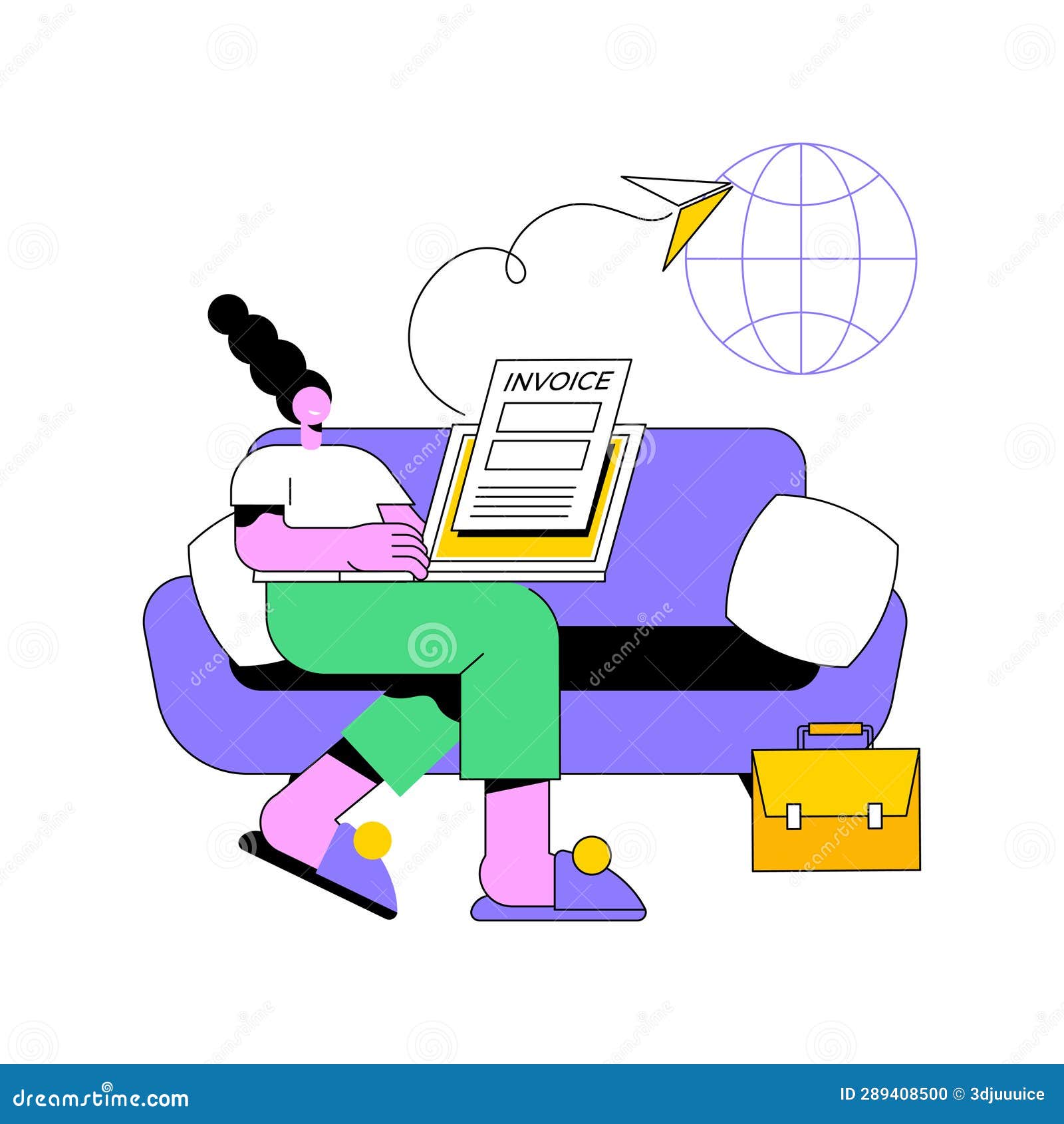 Fill Out an Invoice Isolated Cartoon Vector Illustrations. Stock Vector ...