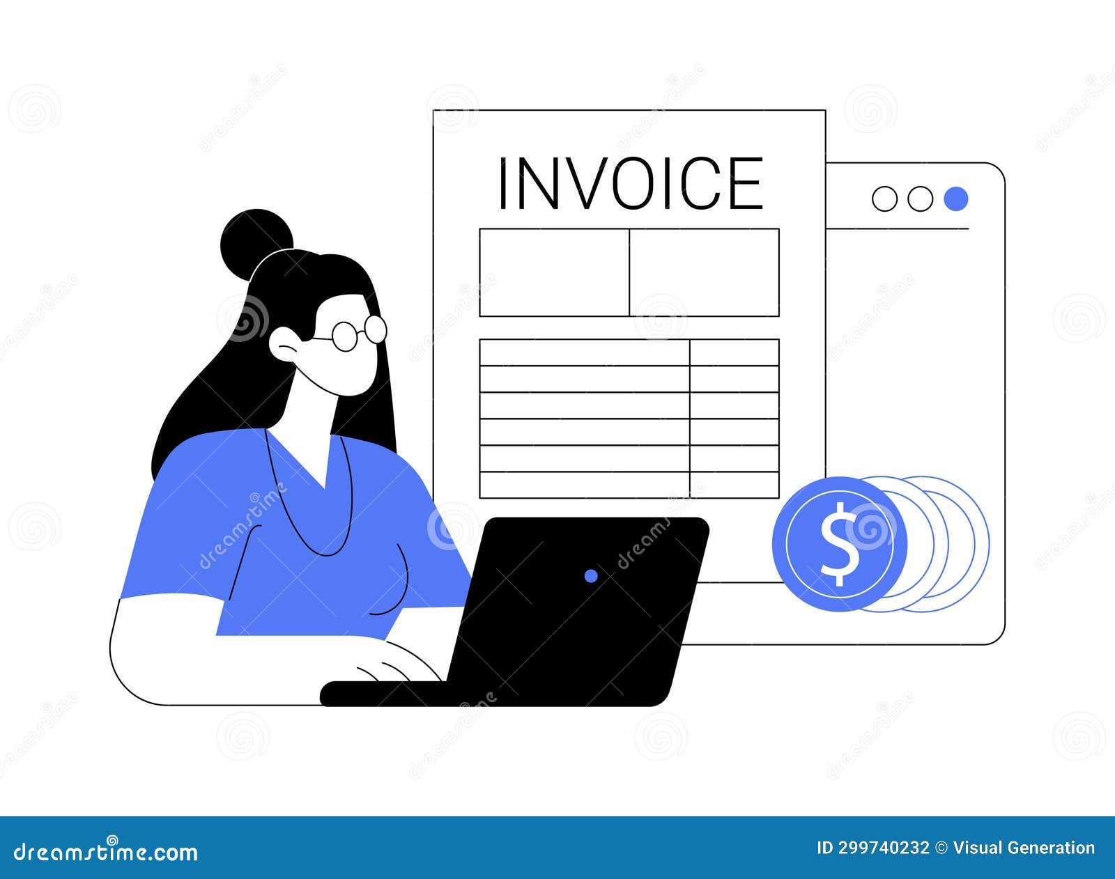 Fill Out an Invoice Isolated Cartoon Vector Illustrations. Stock ...