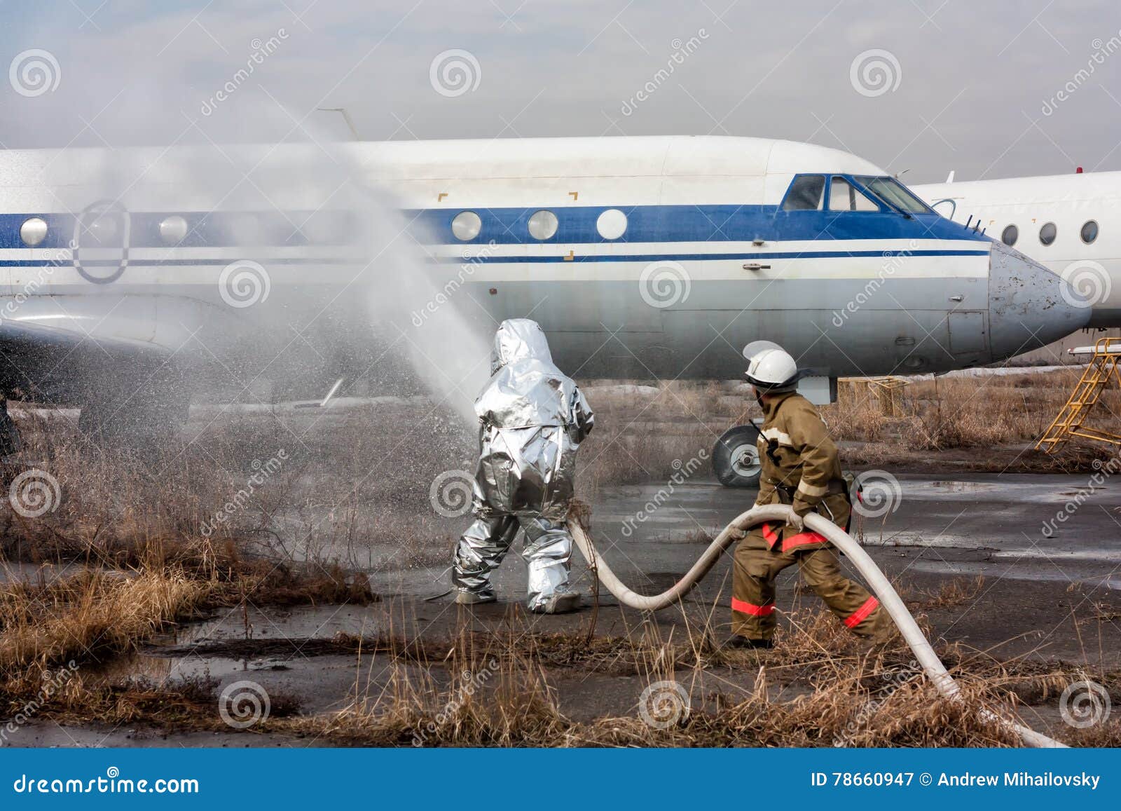 Emergency Landing Of The Airplane On Water With Splashes. Concept Of ...