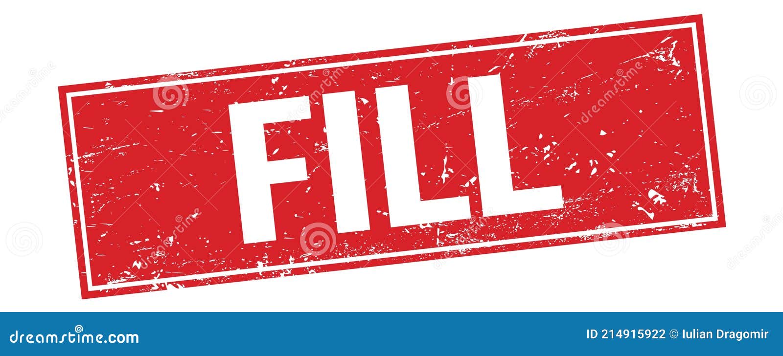 FILL Text on Red Grungy Rectangle Stamp Stock Illustration ...