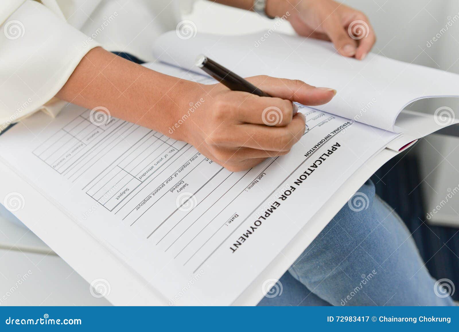 Fill Up the Application Form Stock Image - Image of management, paper ...