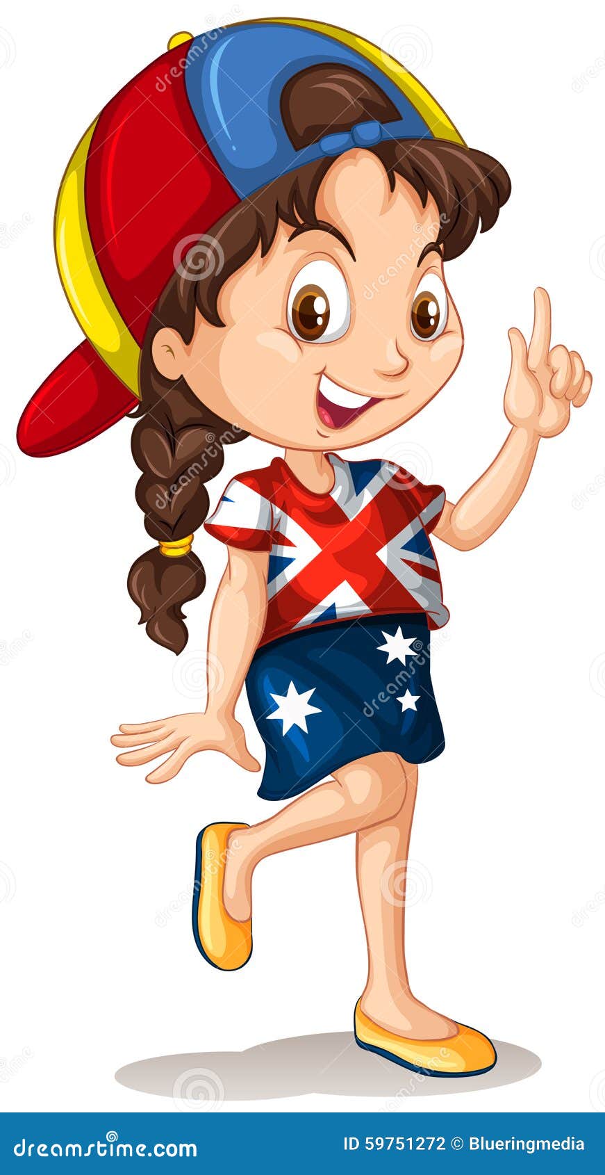 Fille Anglaise Dirigeant Le Doigt Illustration de Vecteur ...