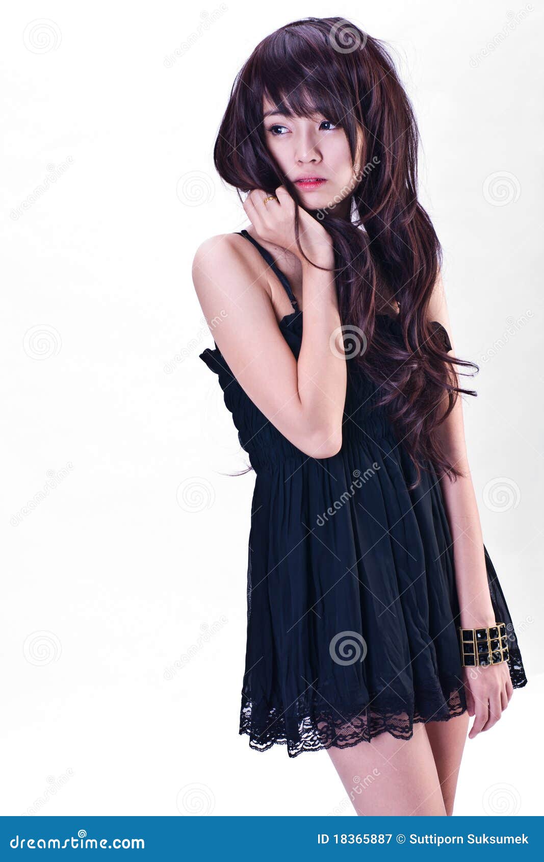 Fille Asiatique Sexy Image Stock Image Du Poteau Bikini 18365887