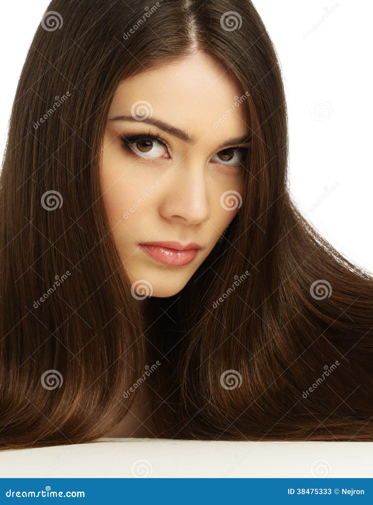 Fille Avec De Longs Cheveux Image stock - Image du cosmétiques, fermer ...