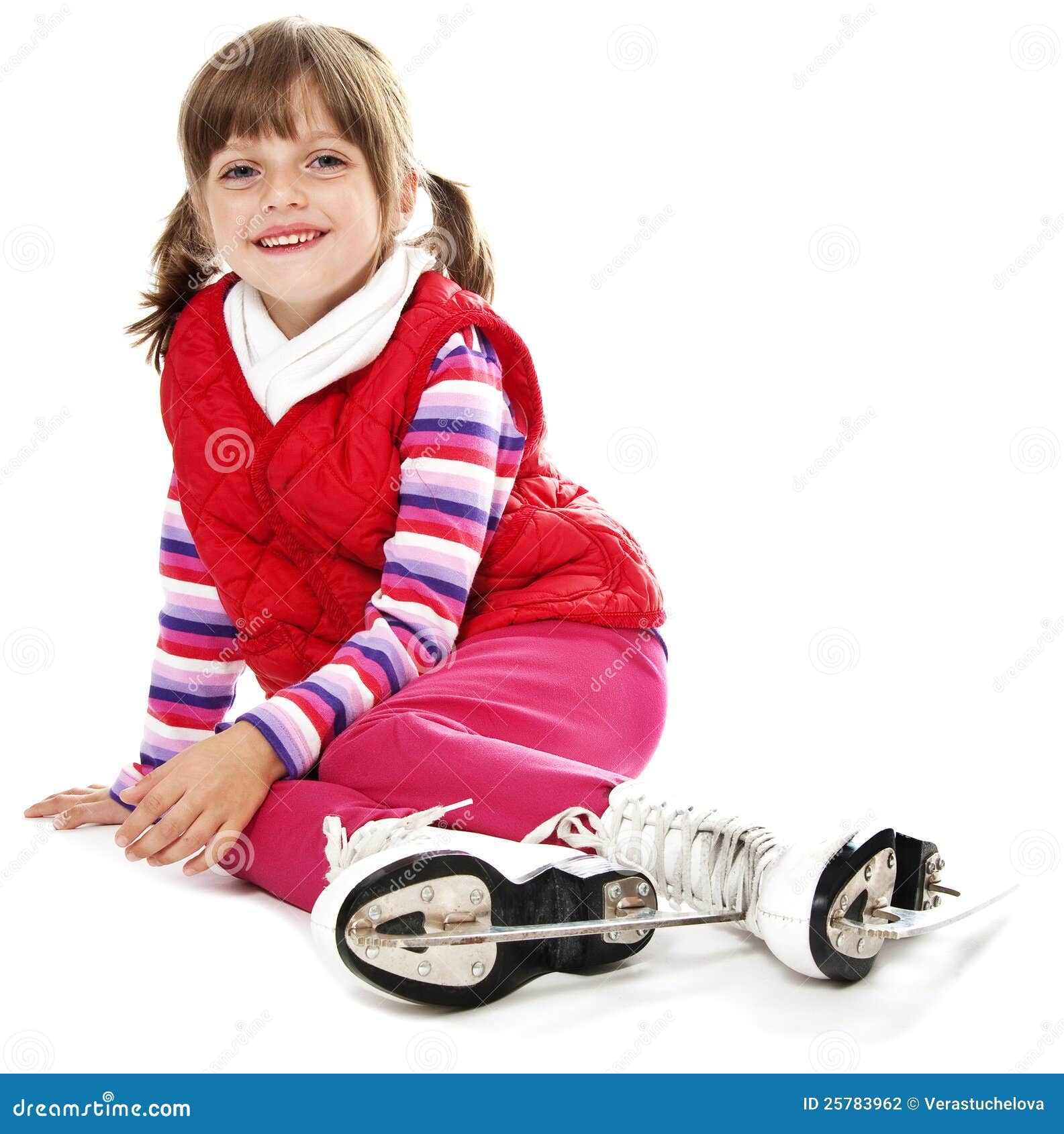 Fille Avec Des Patins De Glace Photo stock - Image du caucasien, santé ...