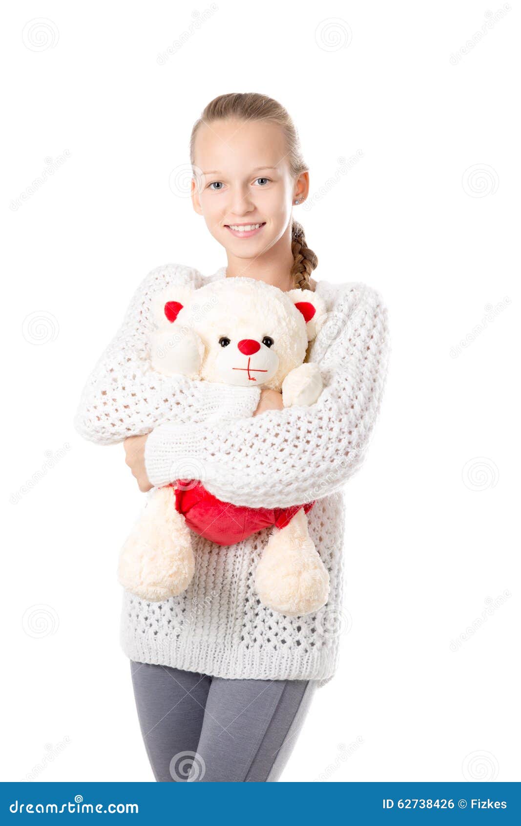 Fille Avec L'ours De Nounours Photo stock - Image du normal, jour: 62738426
