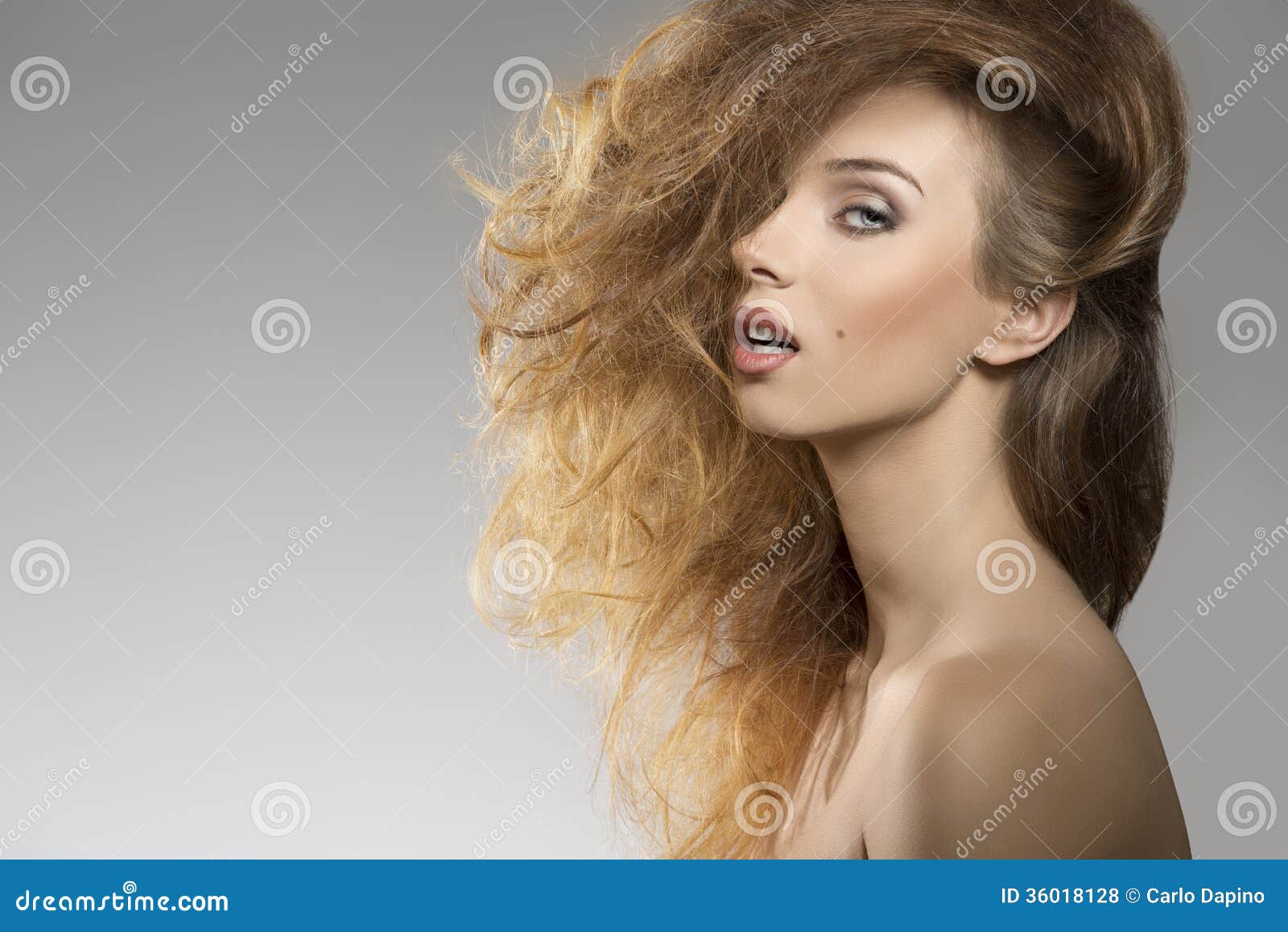 Fille Avec La Coiffure Touffue Photo stock - Image du moderne ...
