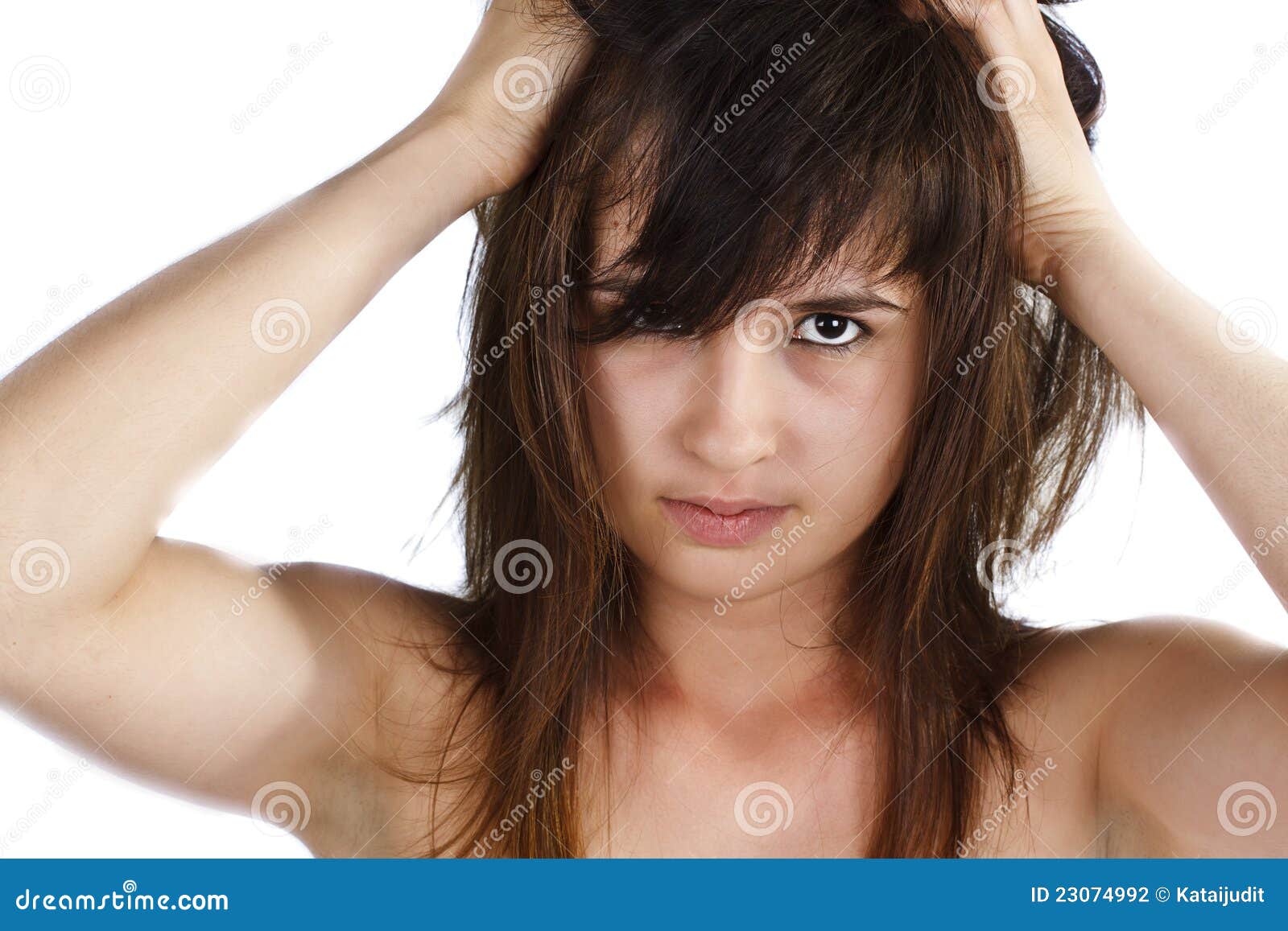 Fille Avec Le Cheveu Tousled Photo stock - Image du ébouriffé, adulte ...