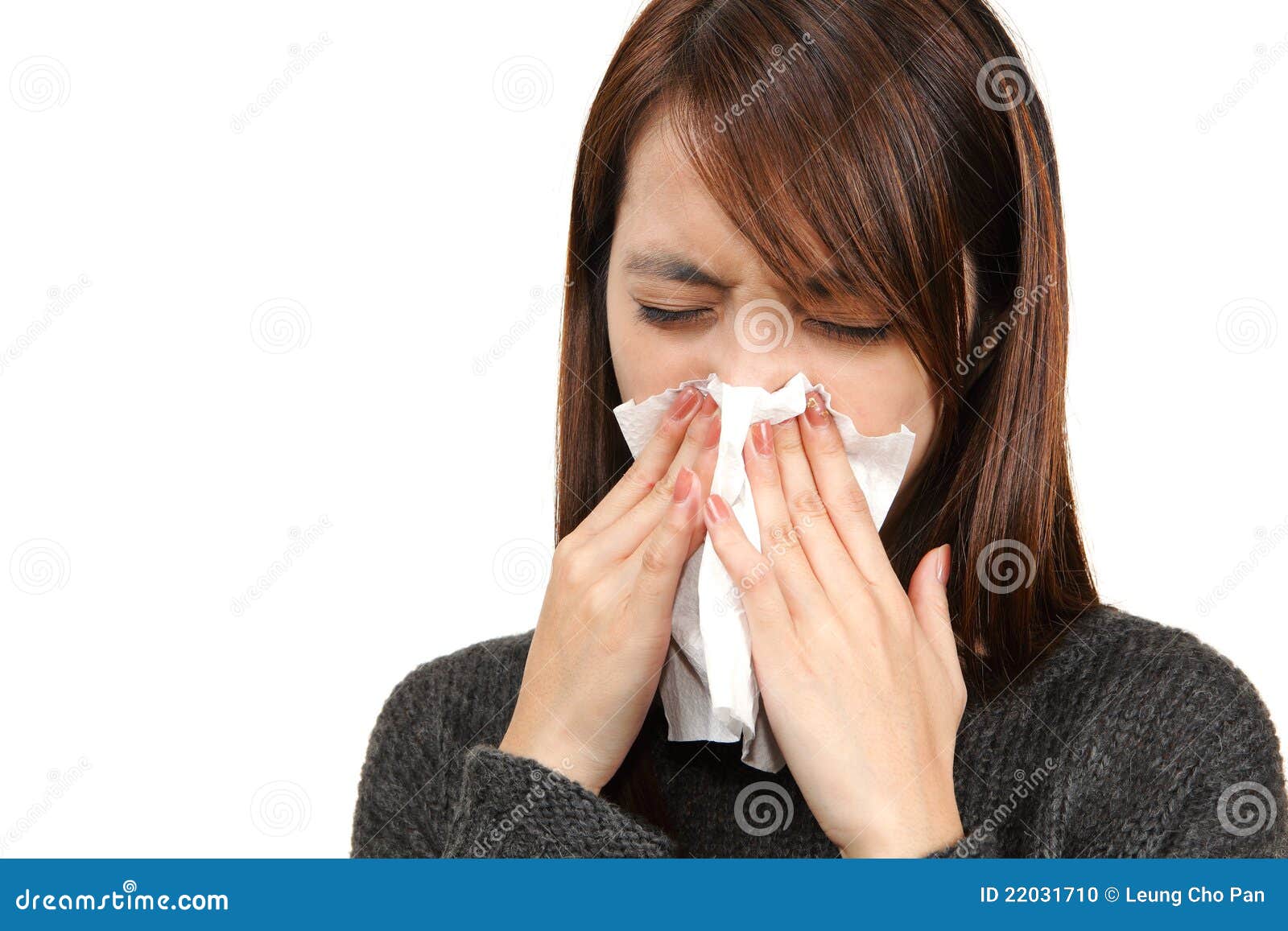 Fille d'éternuement photo stock. Image du santé, maladie - 22031710