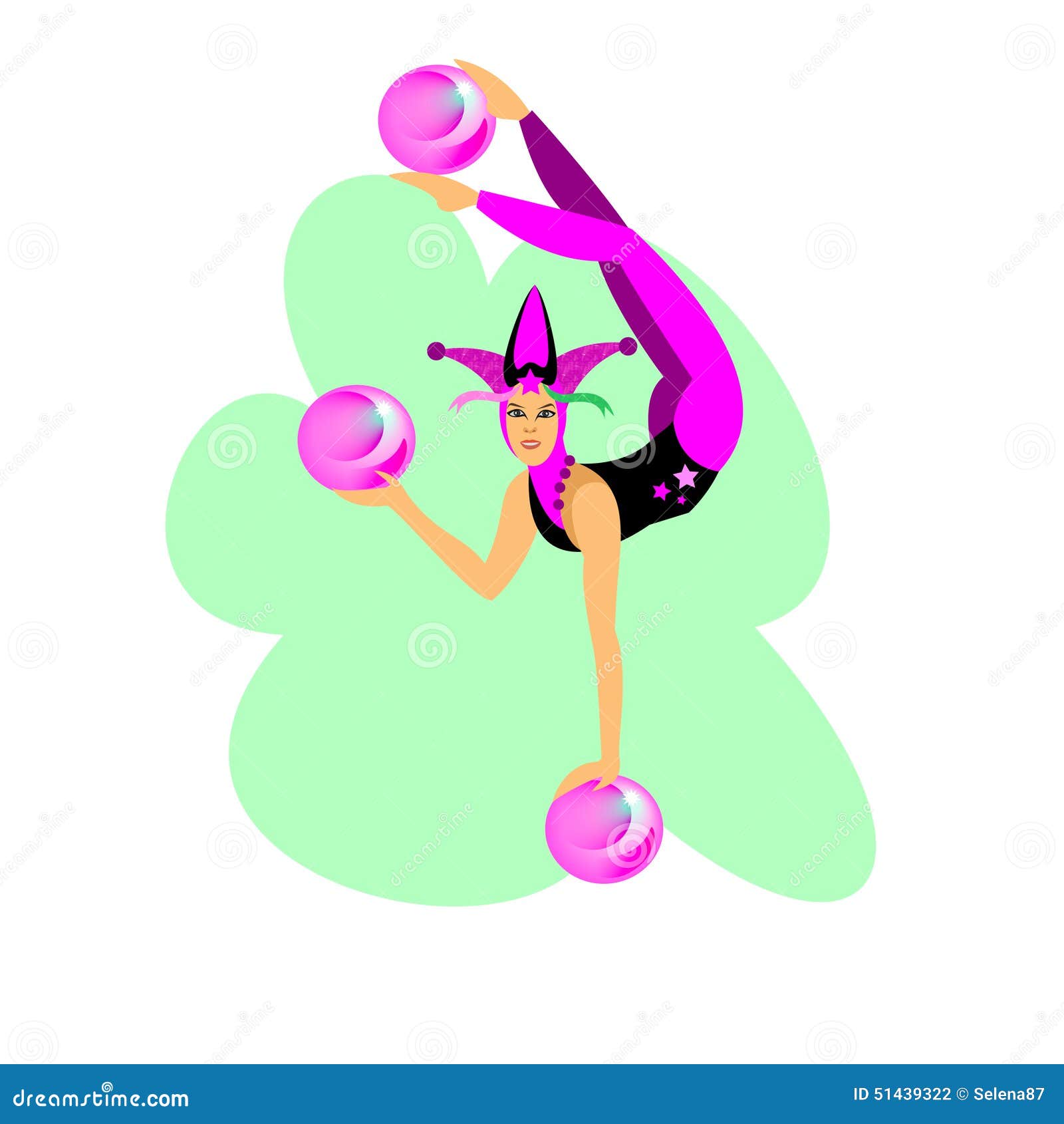 Fille d'acrobate de cirque illustration de vecteur. Illustration du ...