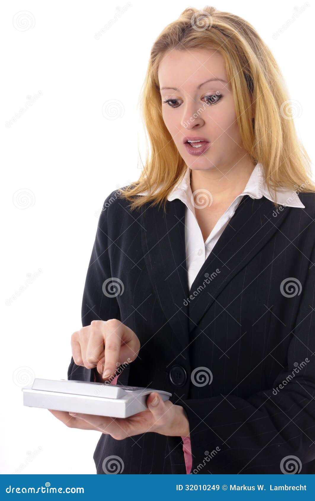 Fille D'affaires Avec La Calculatrice Image stock - Image du compte ...