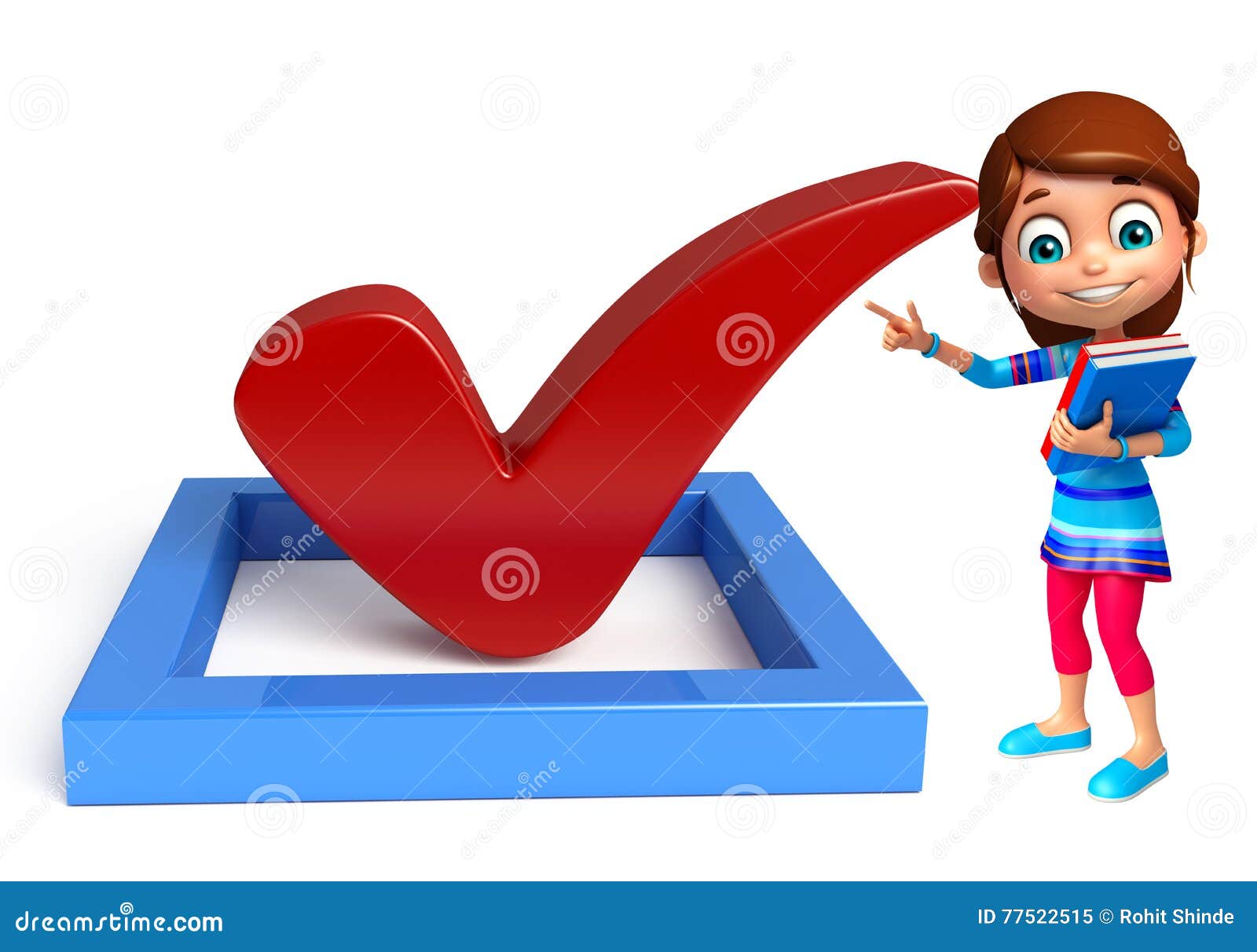 Fille D'enfant Avec Le Bon Signe Illustration Stock - Illustration du ...