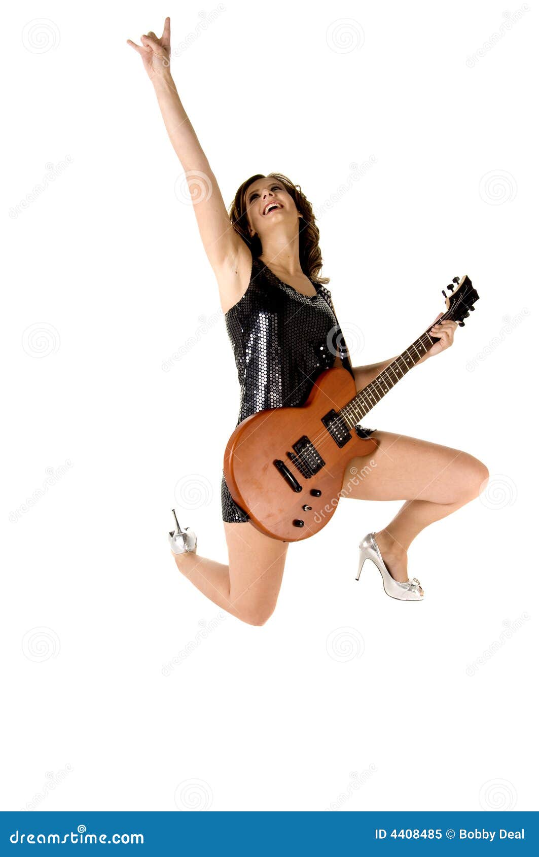 Fille De Guitare De Roche De Glam Image Stock Image Du Fuselage