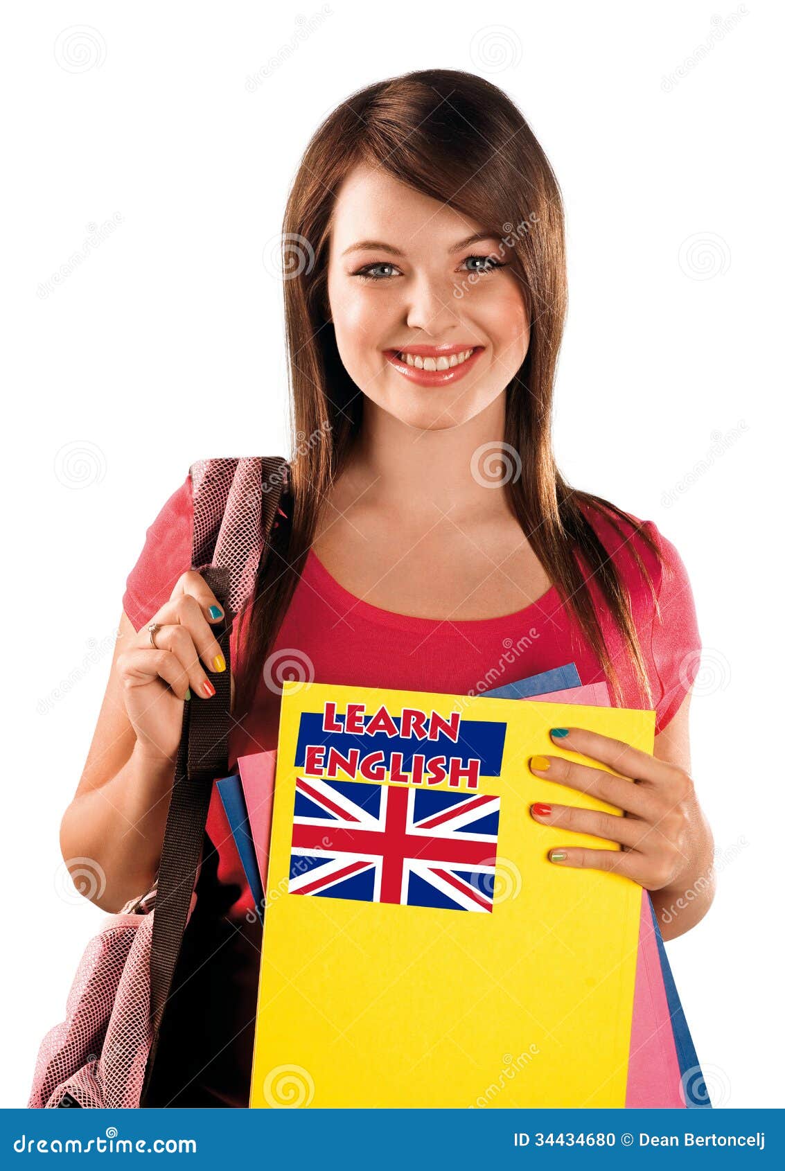 Fille De L'adolescence Apprenant L'anglais Photo stock - Image du fille ...