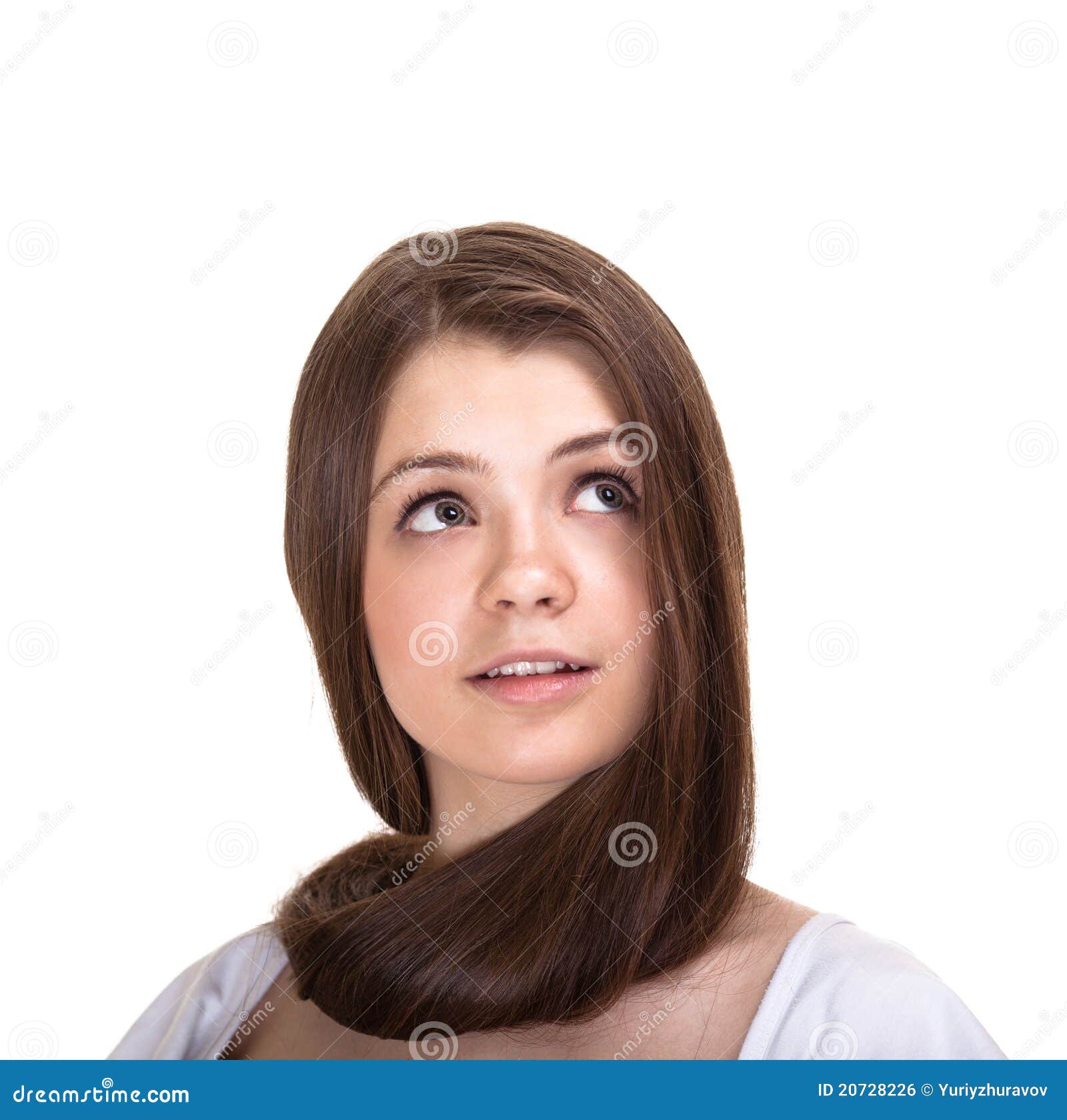 Fille De Ladolescence Avec De Longs Poils Et Peau Propre Photo Stock