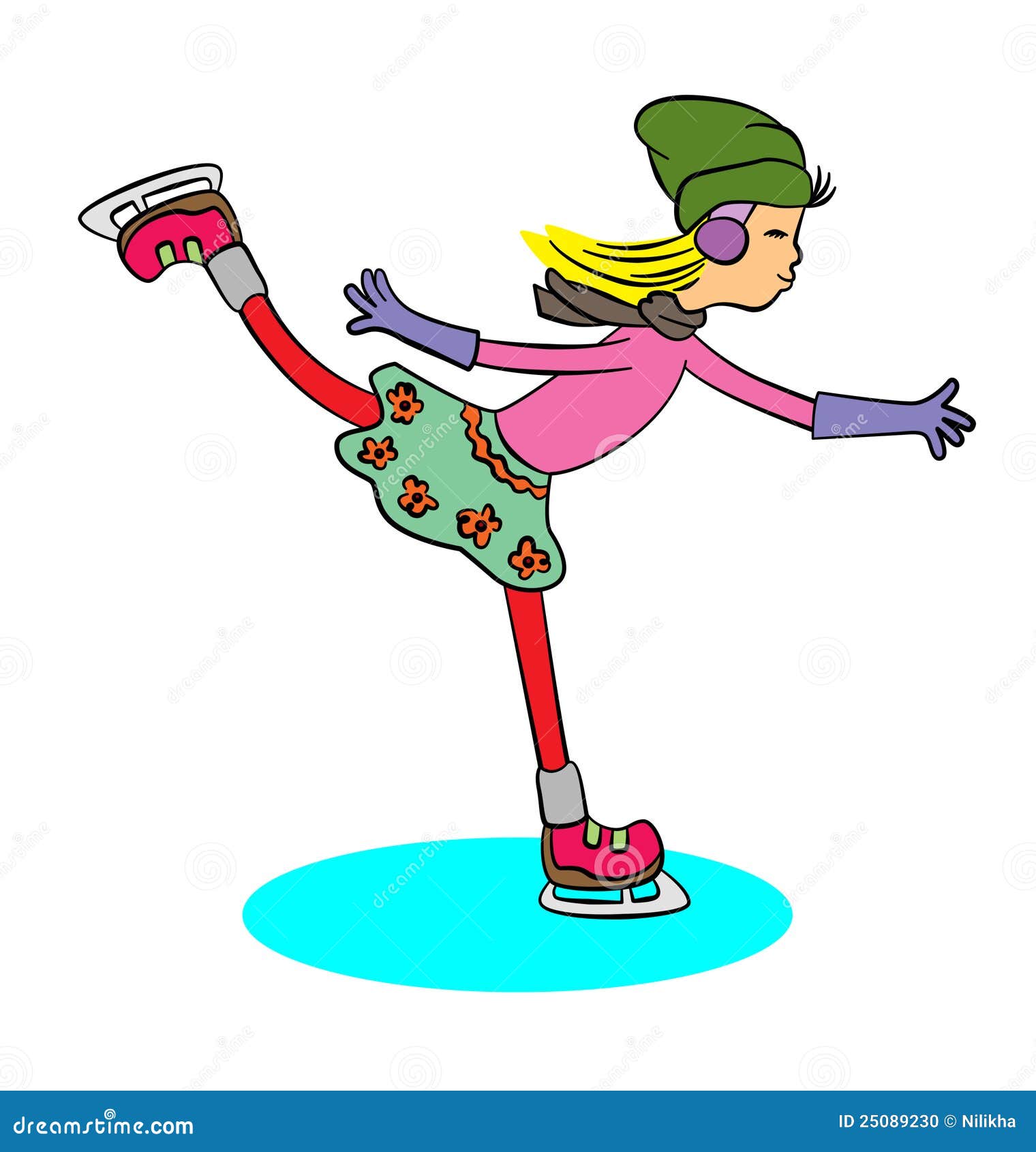Fille de patin de glace illustration stock. Illustration du vitesse ...